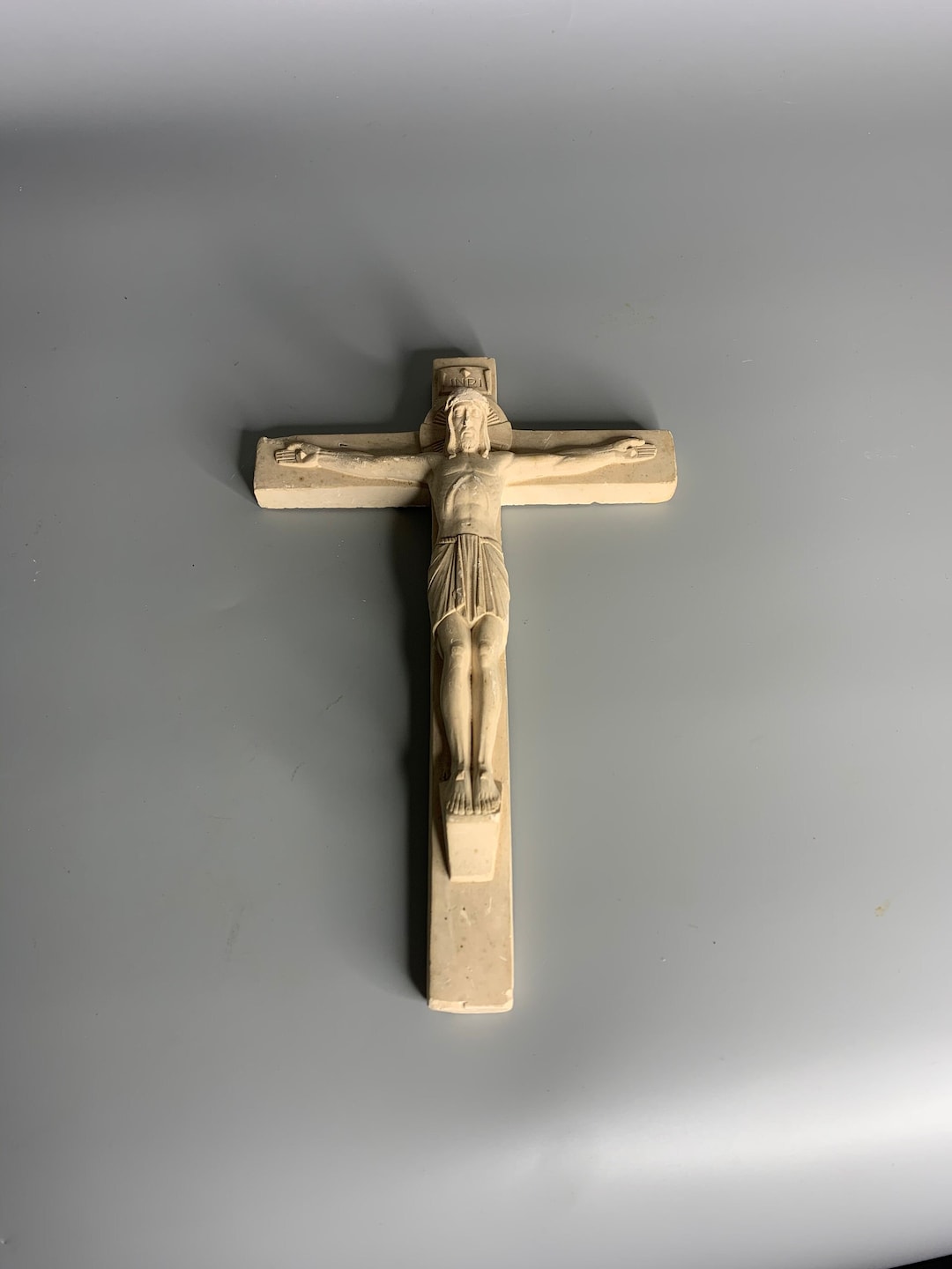 French Vintage Plaster Crucifix Religious Church Decoration Jesus on ...