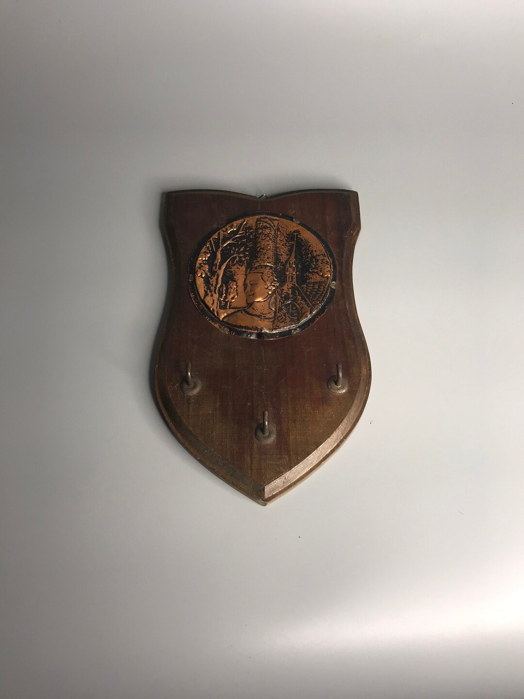 French Key Holder Vintage Wooden Wall Hanging Keys Religious Church ...