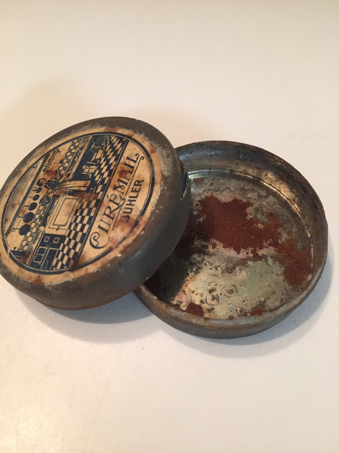 French Vintage Tin Can Advertising CUREMAIL RARE From 1926 Antique Box ...