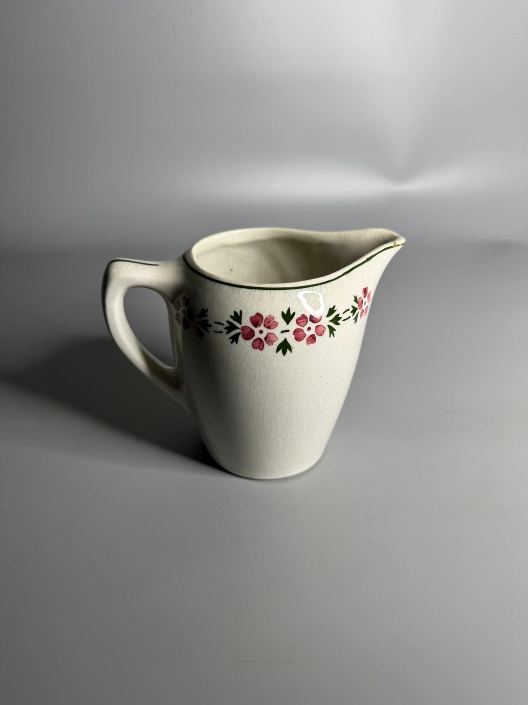 French Vintage Ceramic Pottery Creamer Floral Design From 1950's Erea ...