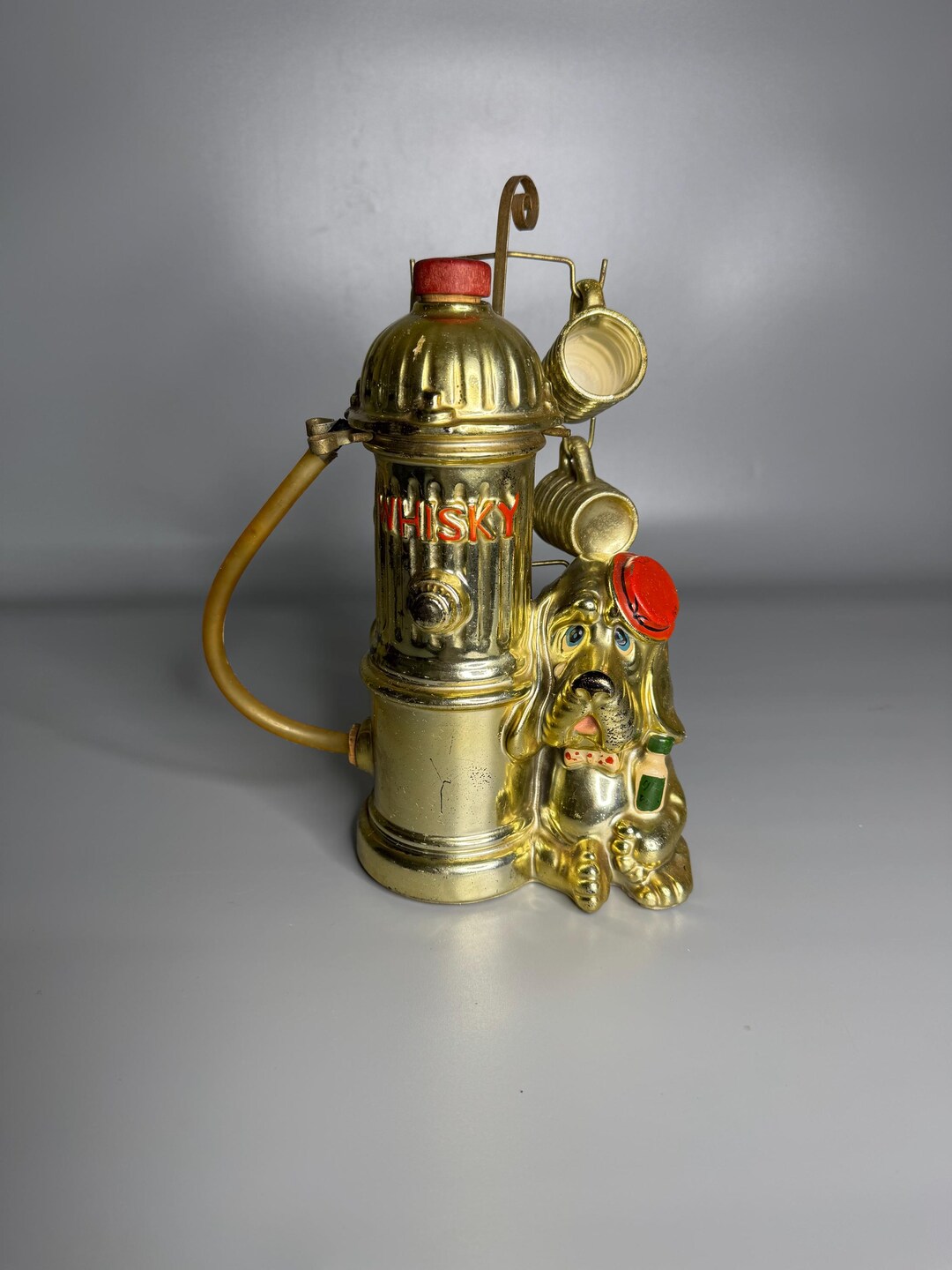 Japanese Vintage Bloodhound Fire Hydrant Decanter With Shot Glasses ...