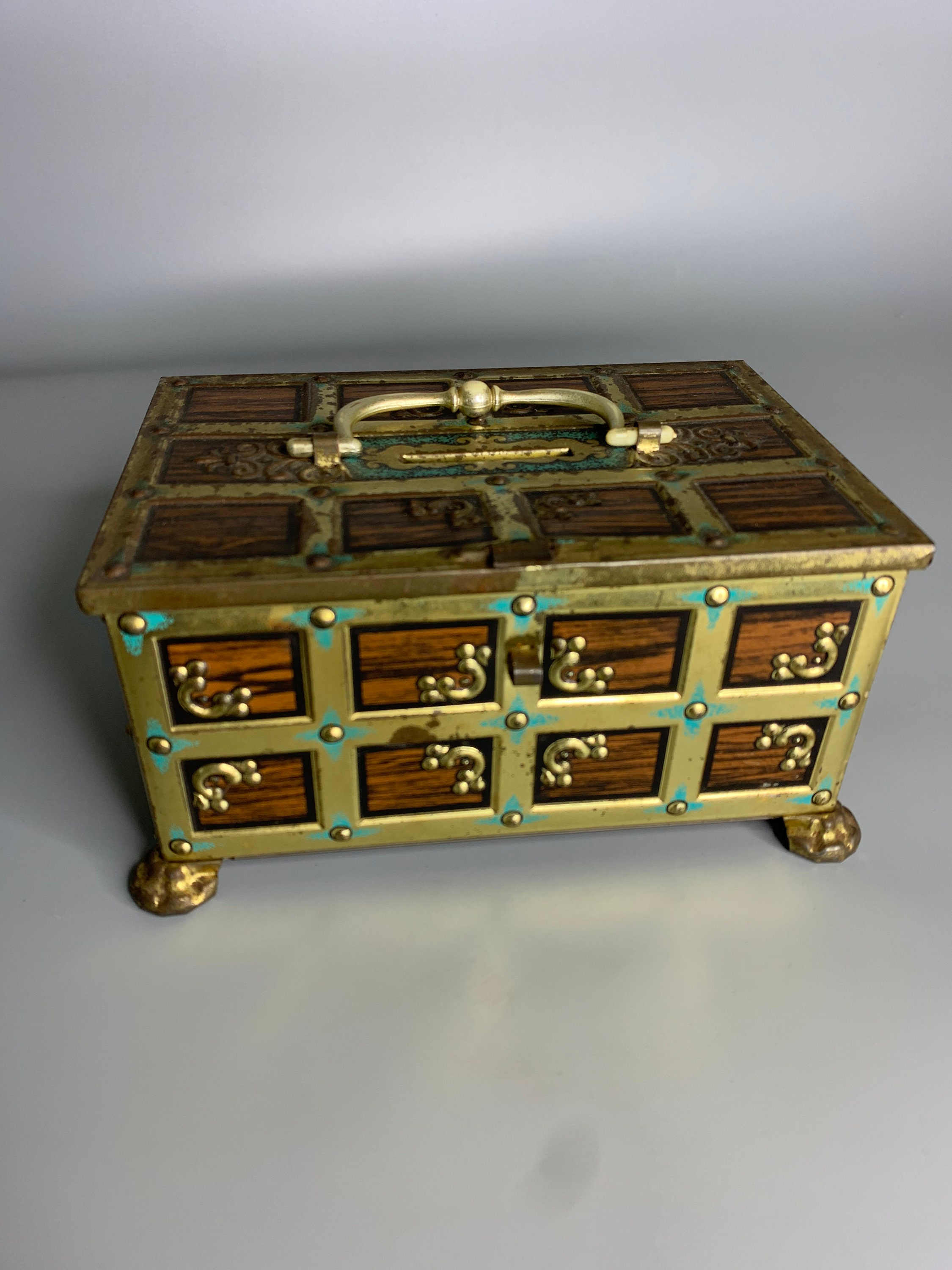 French Vintage Tin Metal Piggy Bank Knick Knack Box With - Etsy