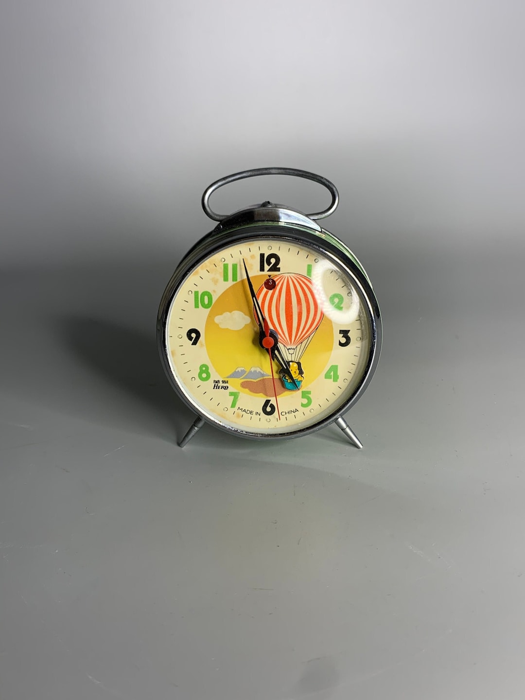 Chinese Vintage Alarm Clock Advertising Hero Enamel Green Color and ...