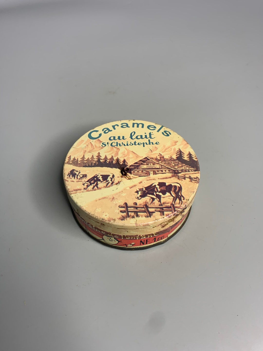 Vintage Tin Can Knick Knack Box St Christophe Bonbon Caramel Candy - Etsy