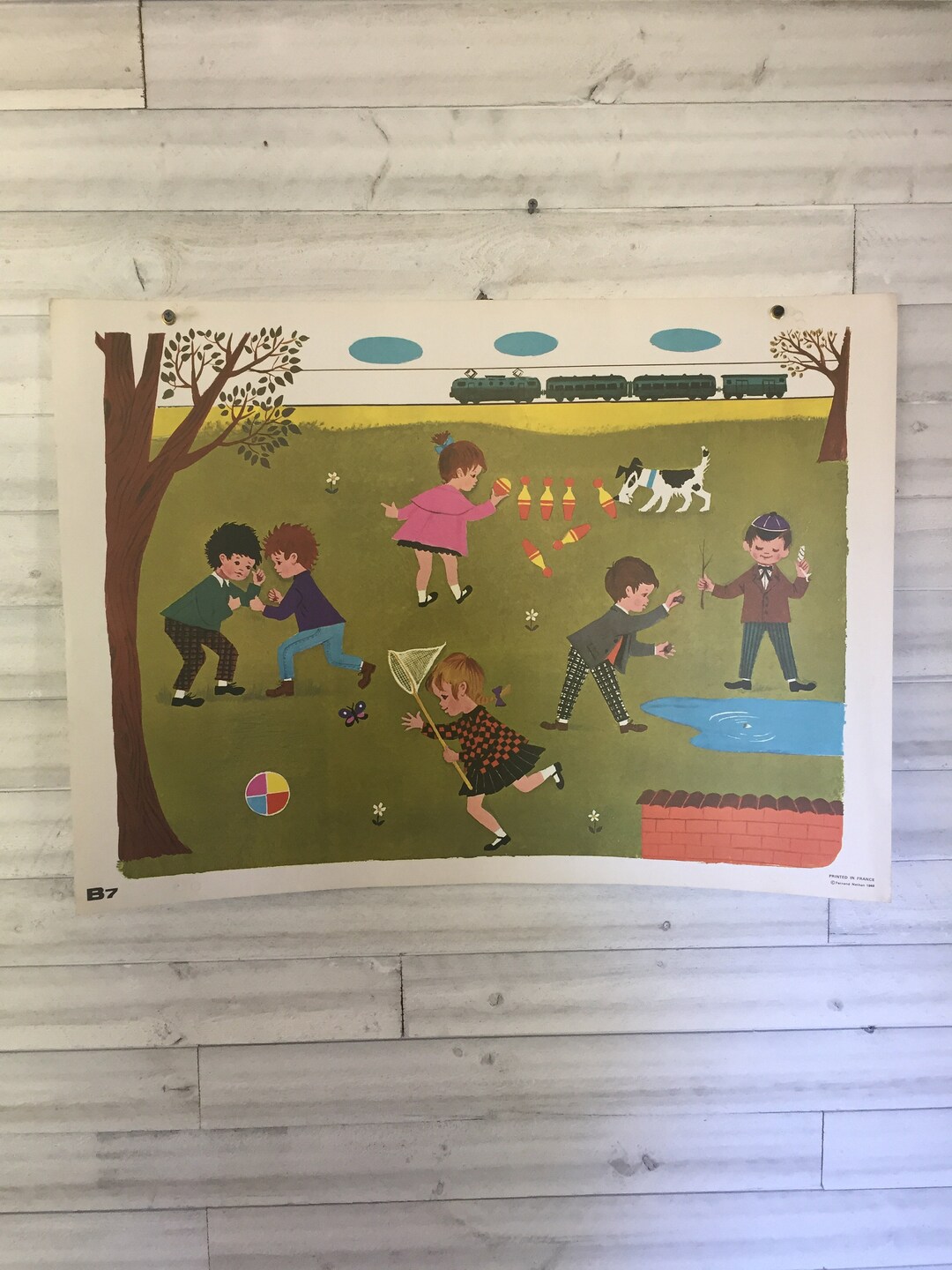 French Vintage Poster Educational Poster Fernand Nathan Hard Cardboard ...