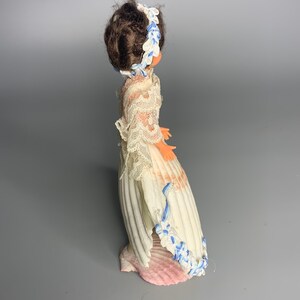 French Vintage Seashell Small Sleeping Eyes Doll on a Shell Stand ...