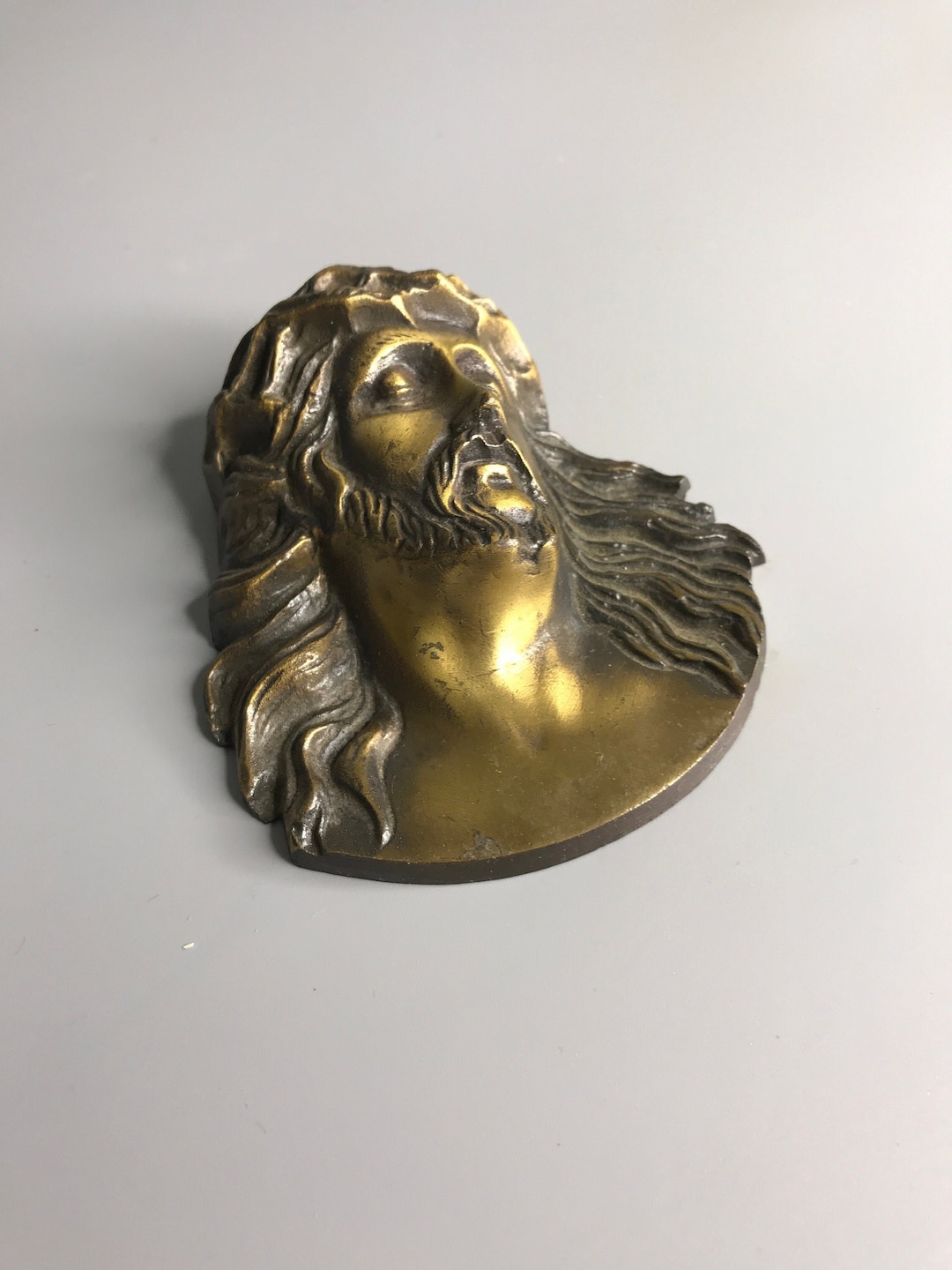 French Religious Jesus-christ Plaque / Statue Bronze Color Heavy Piece ...