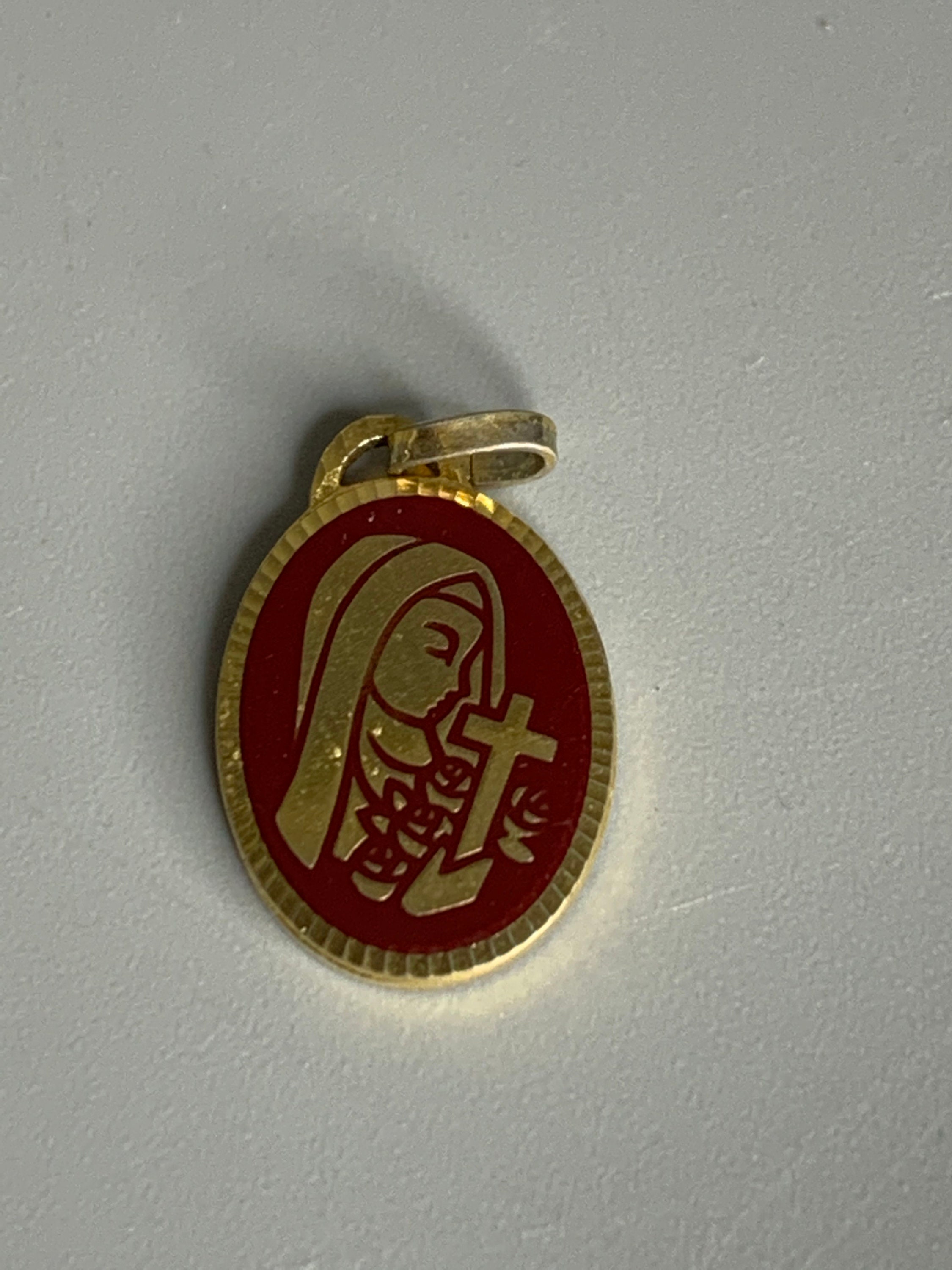 French Lourdes Vintage Religious Medal Church Souvenir Small Madallion ...
