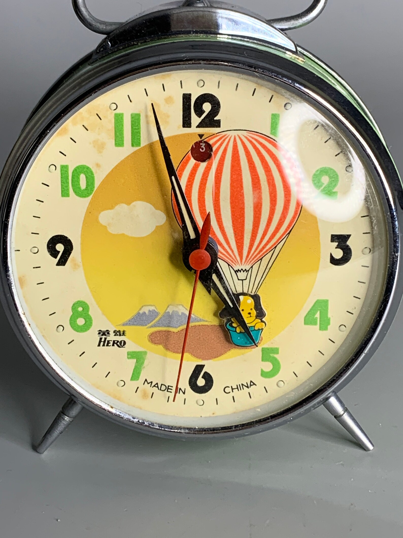 Chinese Vintage Alarm Clock Advertising Hero Enamel Green Color and ...