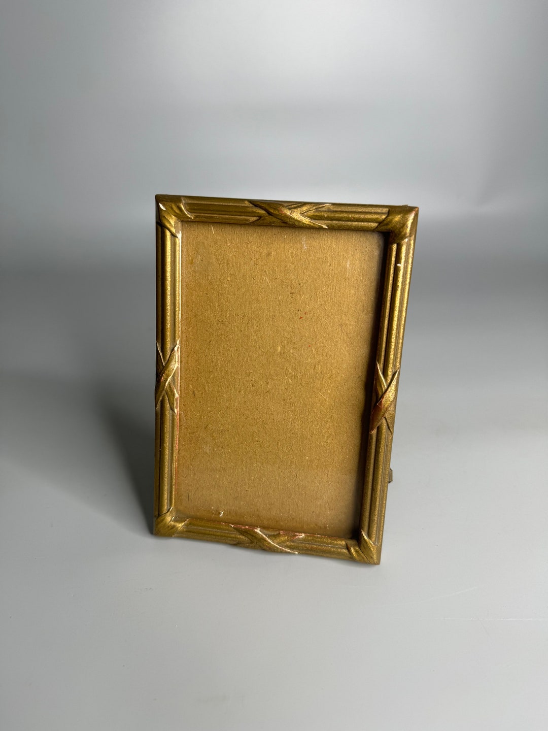 French Vintage Plaster Gold Color Paint Empty Picture Frame Decoration ...