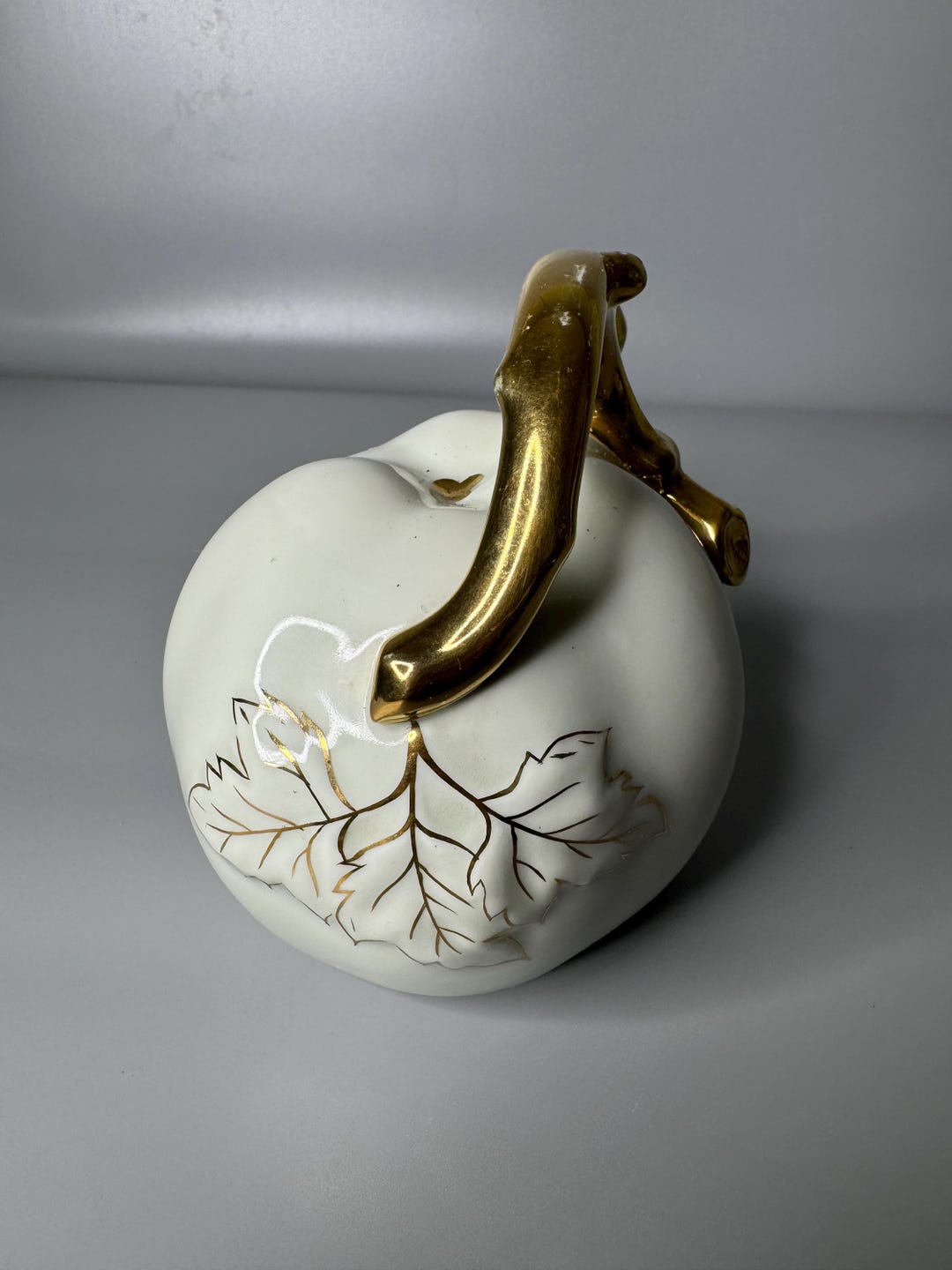 French Vintage Liquor Jug Ceramic Porcelain Limoges Pumpkin Shape Décor ...