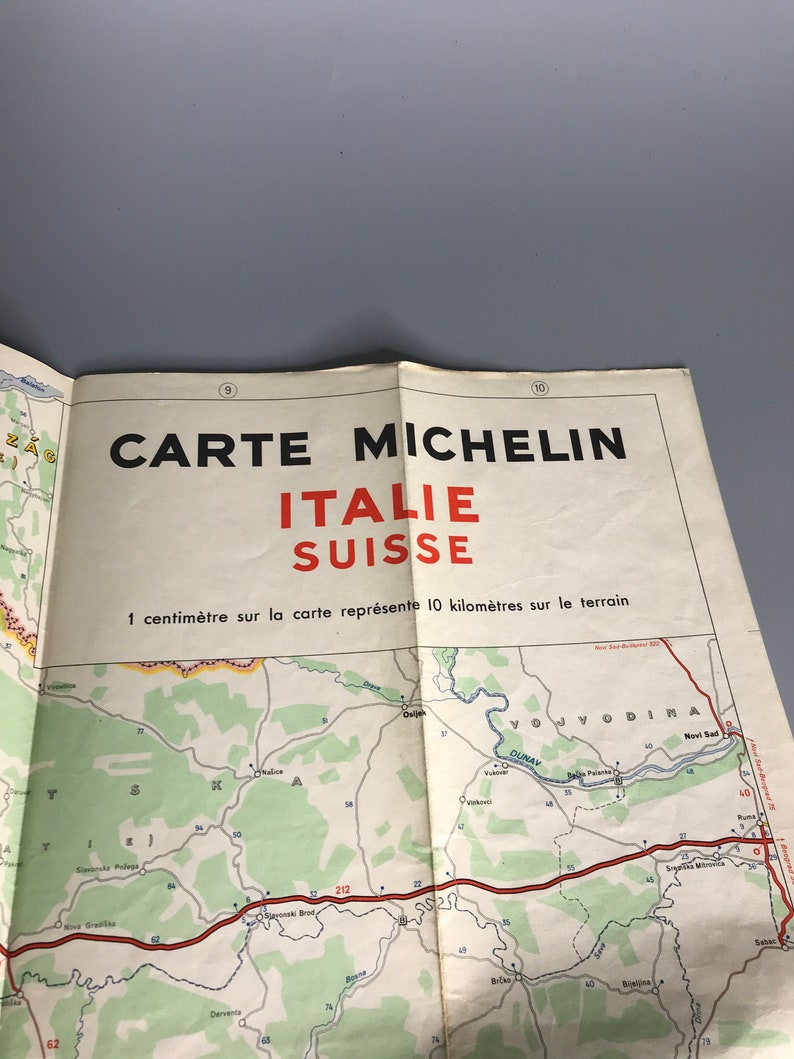 Italian Vintage Michelin Map Number 988 Italian Routes From 1959 - Etsy