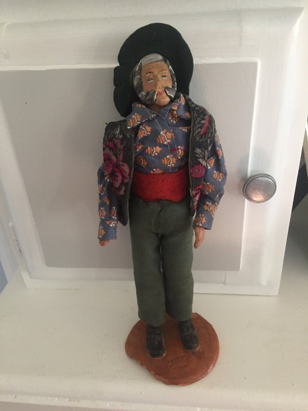 French Vintage Santon Clay Doll Terracotta Stamped Authentic Provence ...