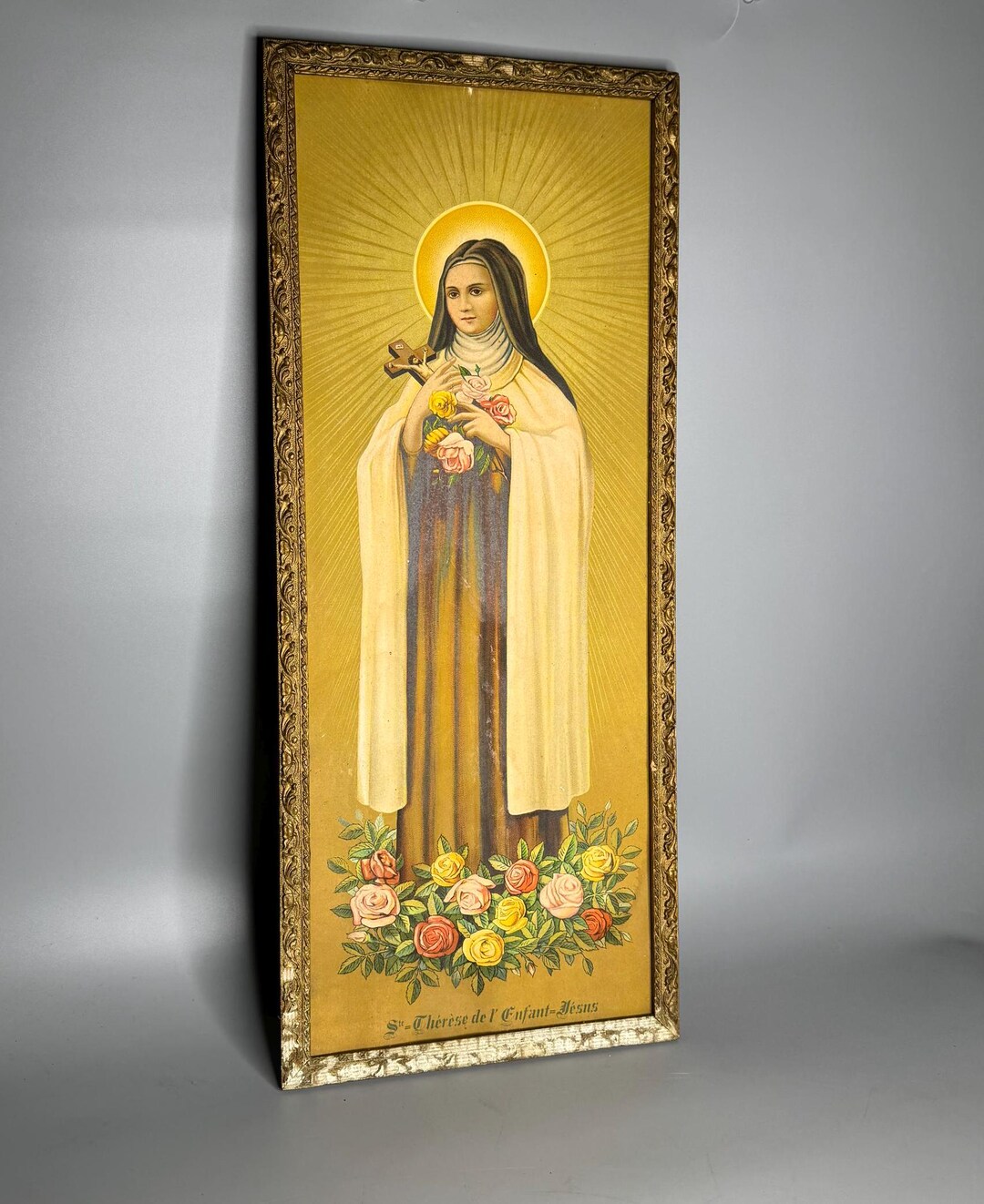 French Antique St Therese Painting Frame Religious Collectible St ...