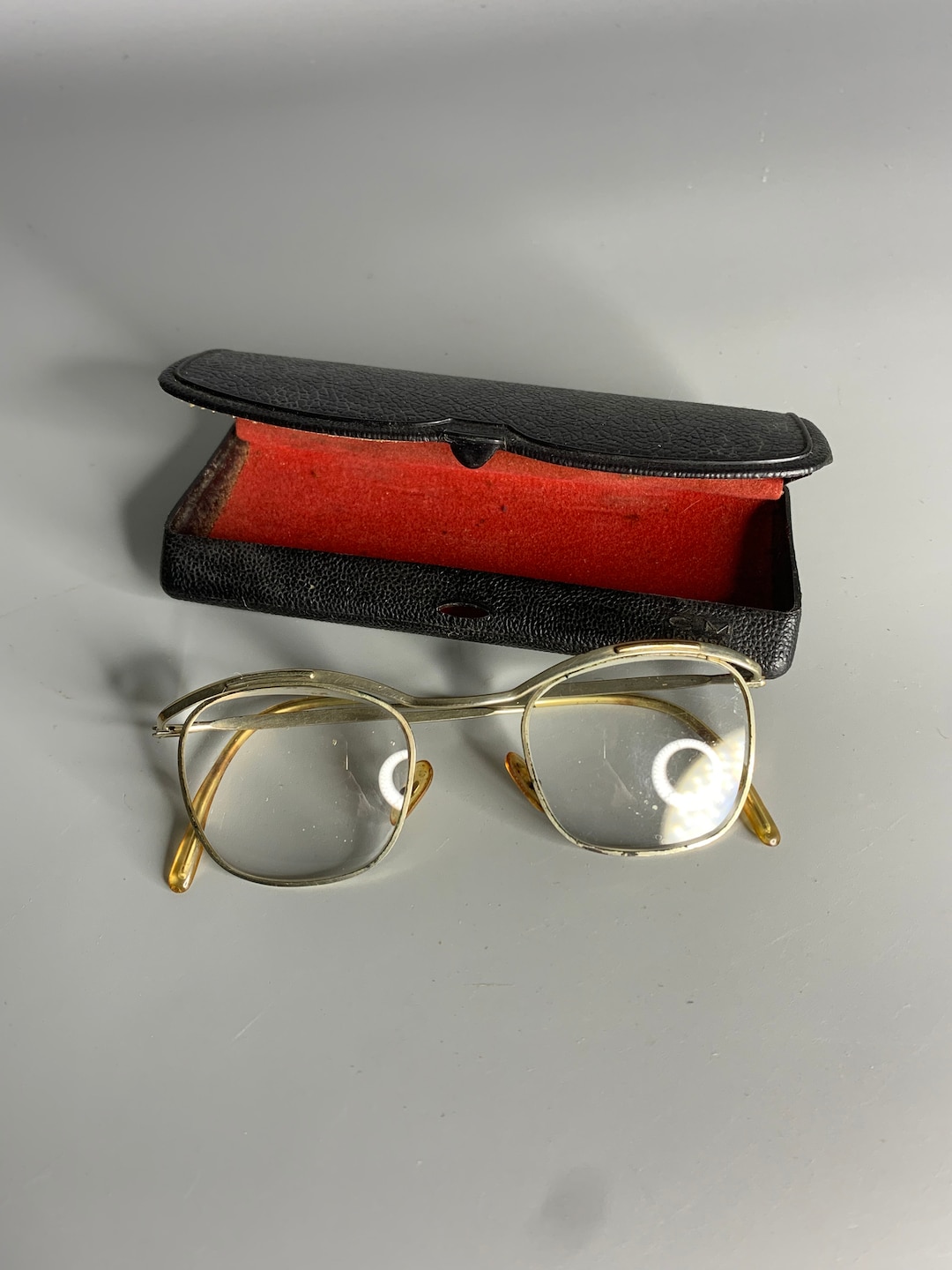 French Vintage Glasses in Case M L Amiens Opticien Optician - Etsy