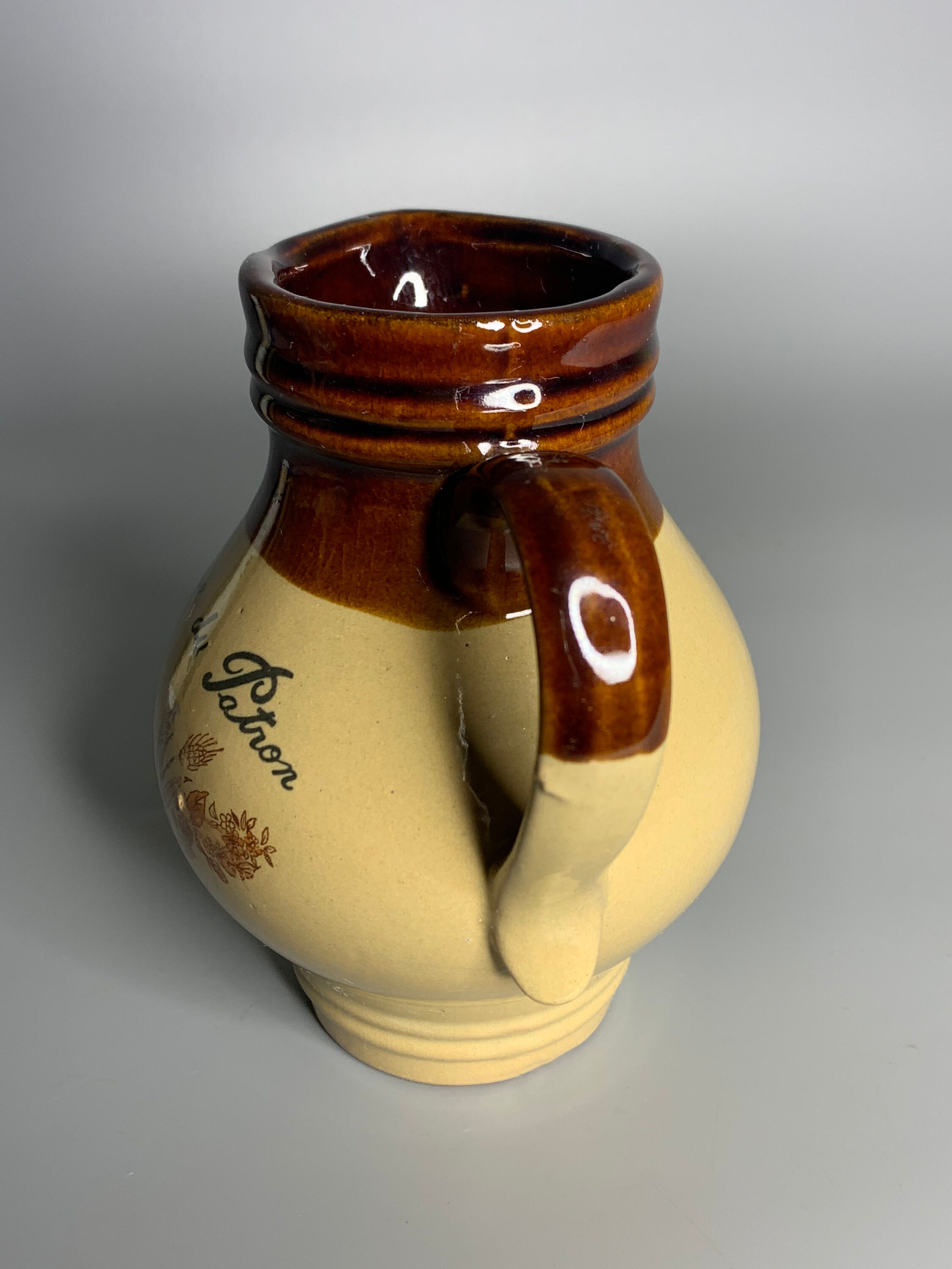 French Vintage Ceramic Pottery Small Water Pitcher Reserve Du Patron ...