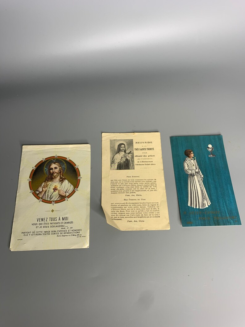 French 5 Vintage Religious Images One Set of 5 Pictures Prayer - Etsy