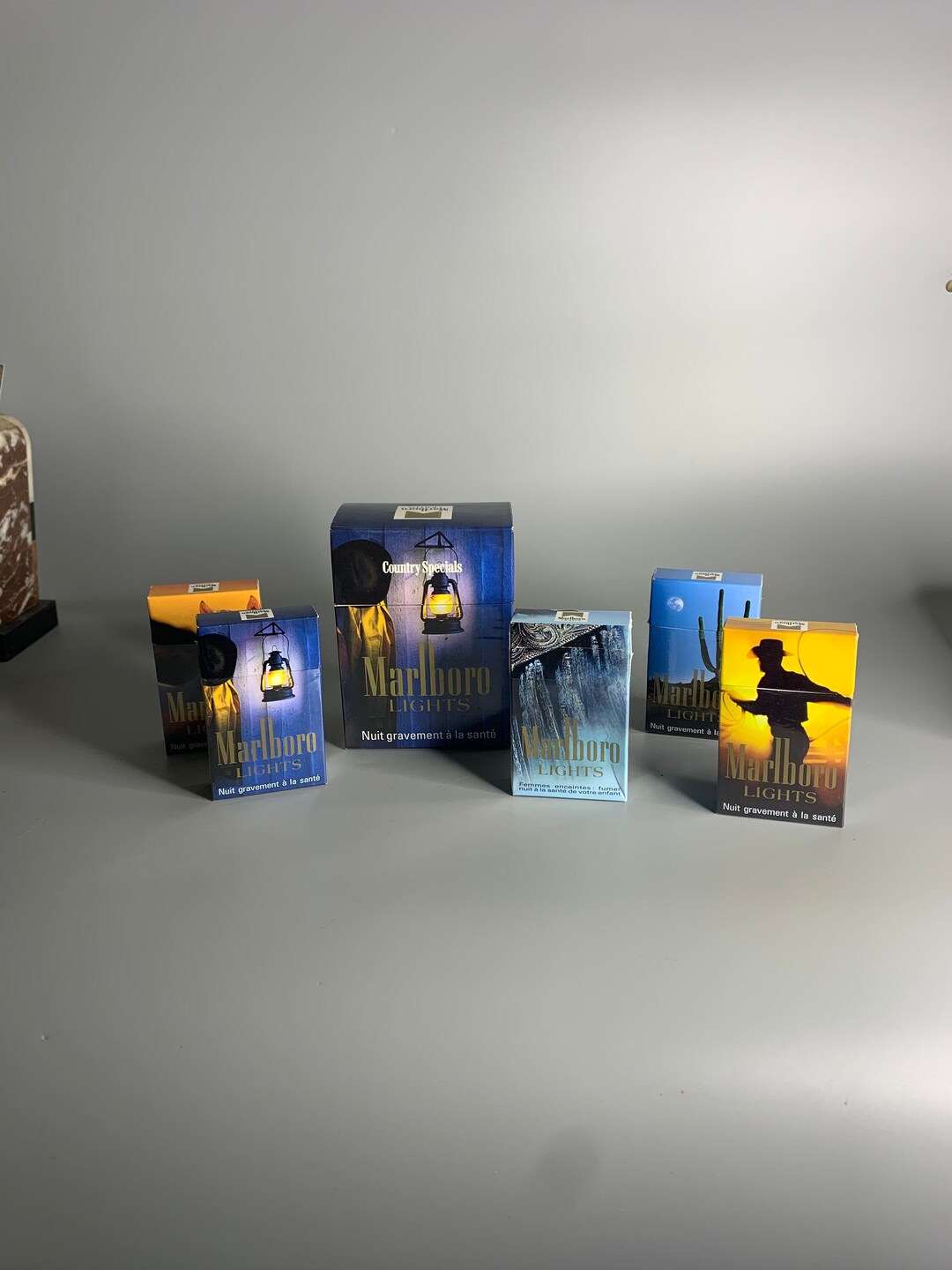 French Vintage Empty Marlboro Tobacco Collectible Box With 5 Packs ...