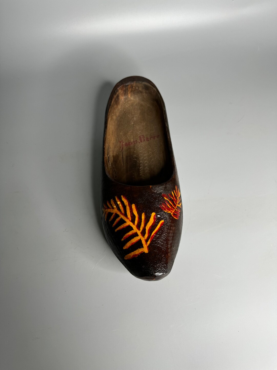 French Vintage Wooden Clog Shoe Leaf Design - Wall Hanging Decoration ...