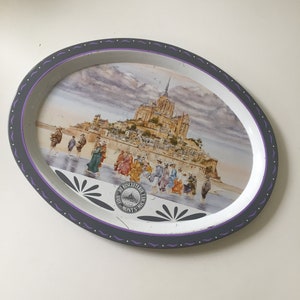 French Vintage Tray Mont St Michel Advertising French Cookies Serving ...