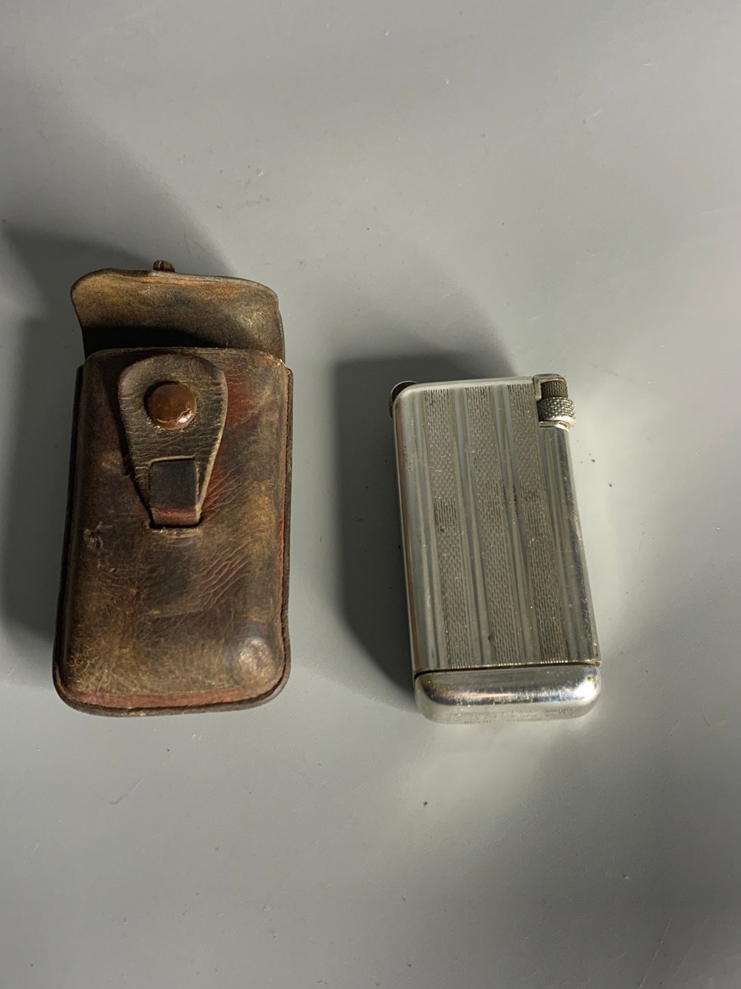 French Vintage Lighter Quercia Ferdinand Paris in Original Leather Case ...