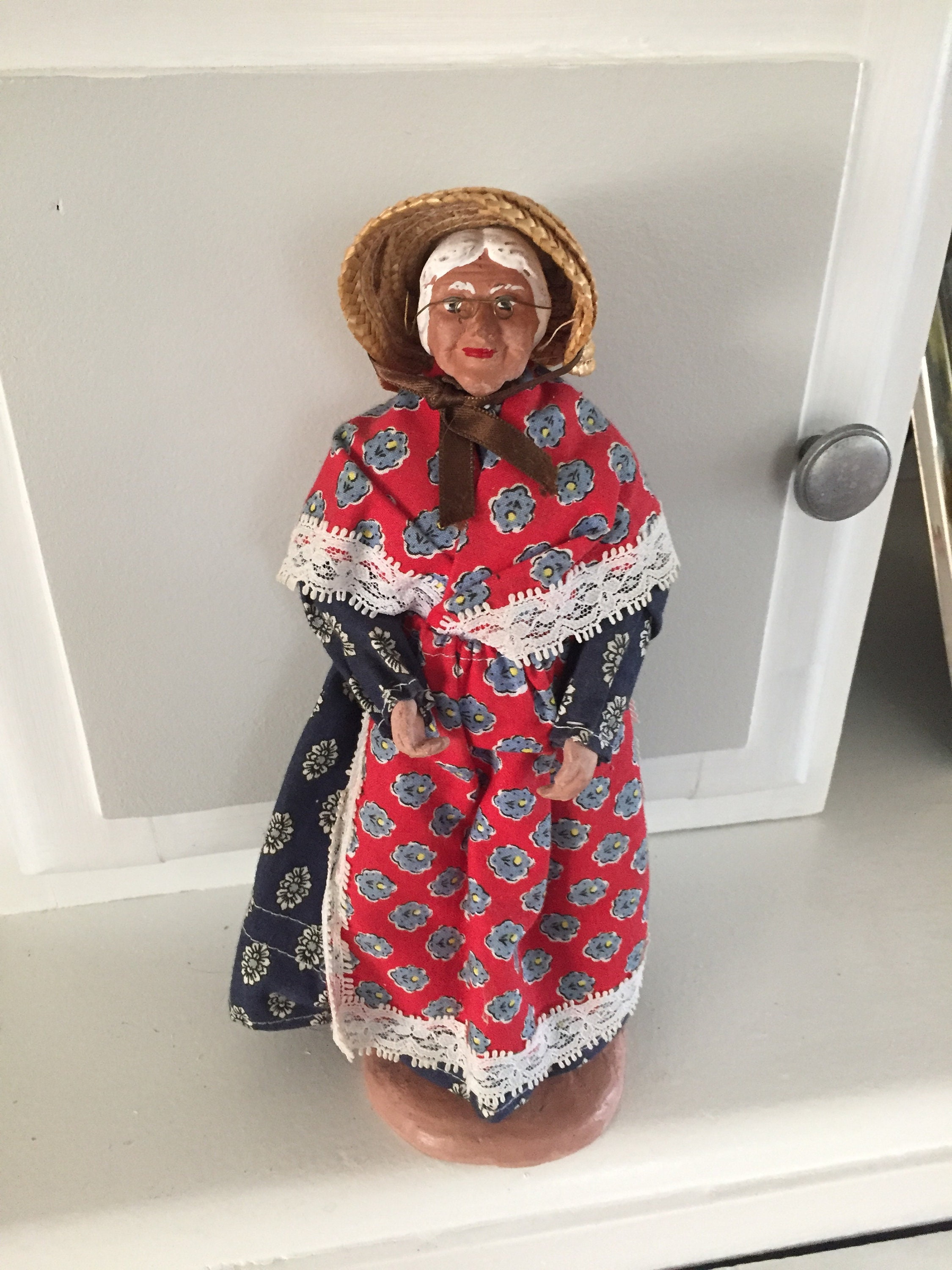 French Vintage Terracotta Santon Clay Doll Stamped Authentic Provence ...