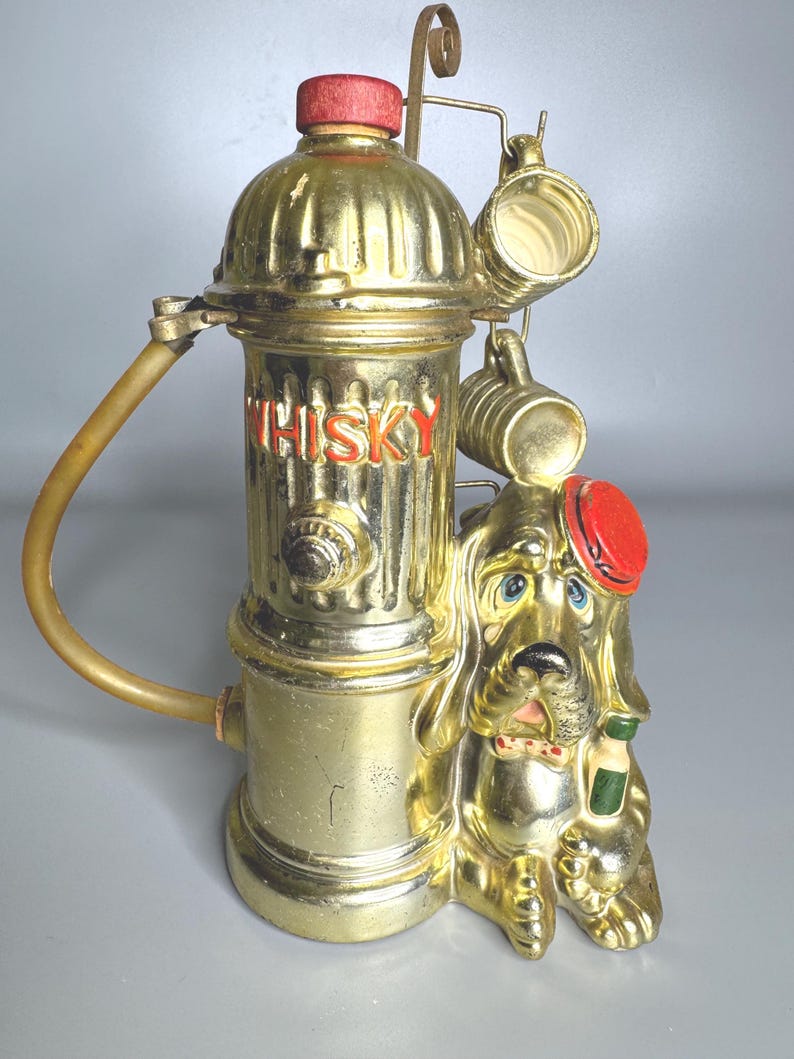 Japanese Vintage Bloodhound Fire Hydrant Decanter With Shot Glasses ...