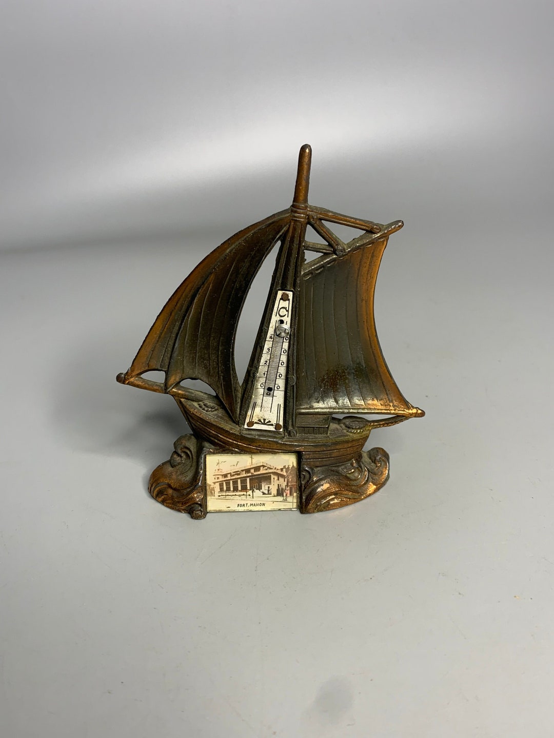 French Vintage Sail Boat Thermometer Weather Instrument Fort Mahon ...