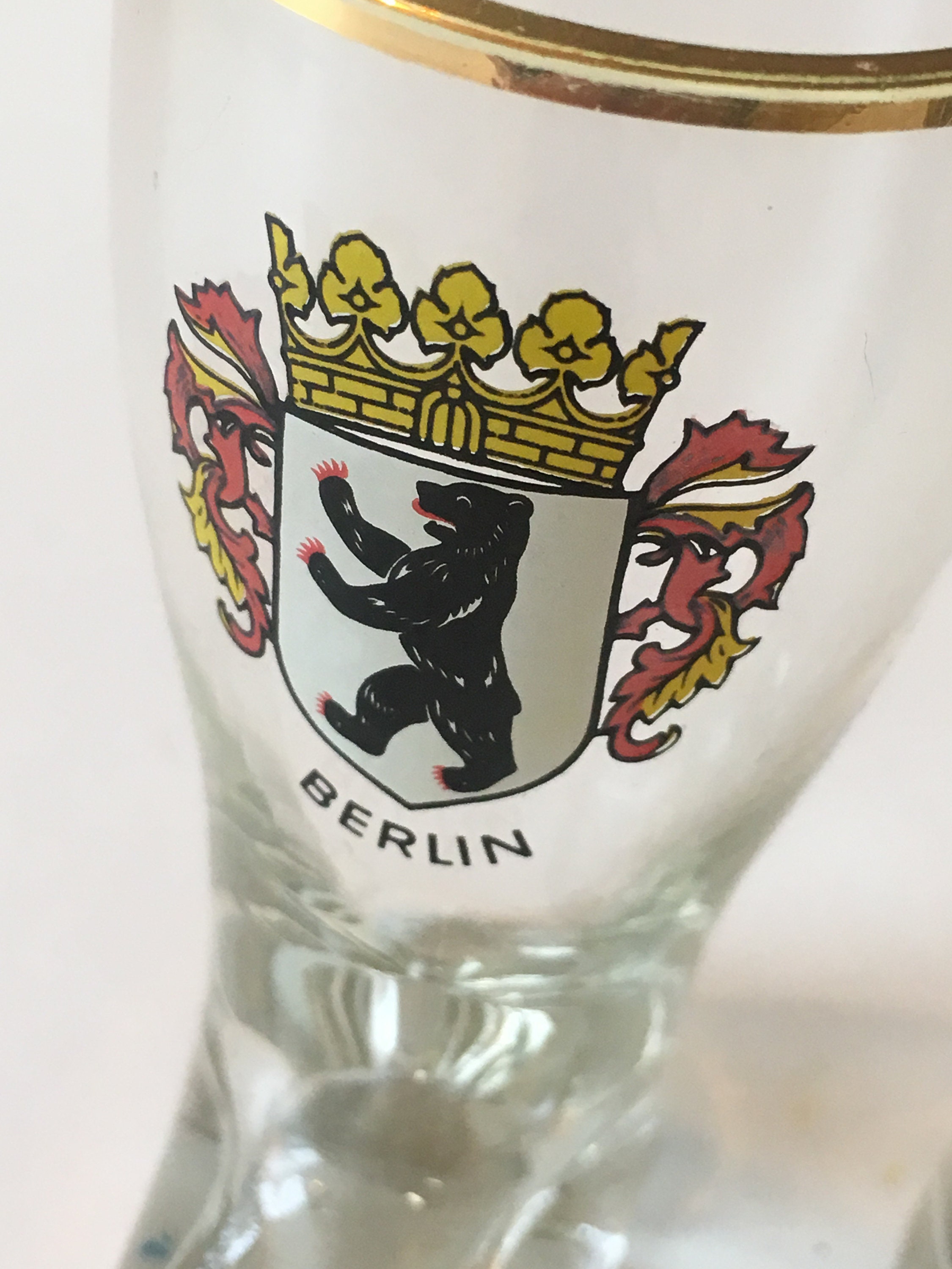 Vintage Shot Glasses Set of 2 German Frankfurt Berlin Bar Ware Kitchen ...