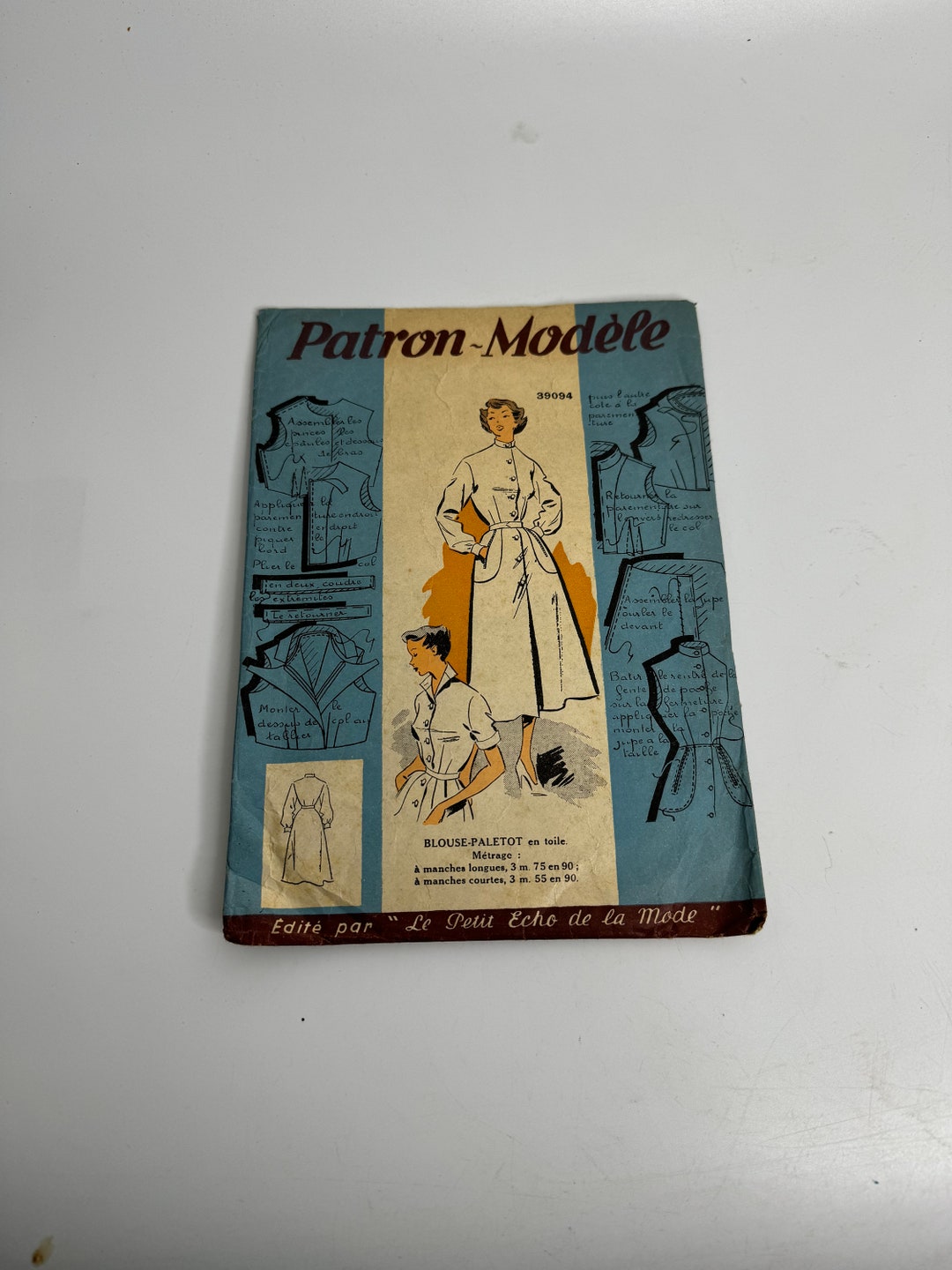 French Vintage Patron Modele - Petit Echo De La Mode - Sewing Blueprint ...