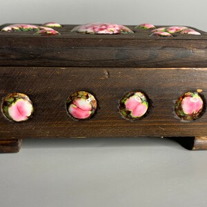 French Vintage Wooden Music Box With Mirror Porcelain Flower Design - Etsy