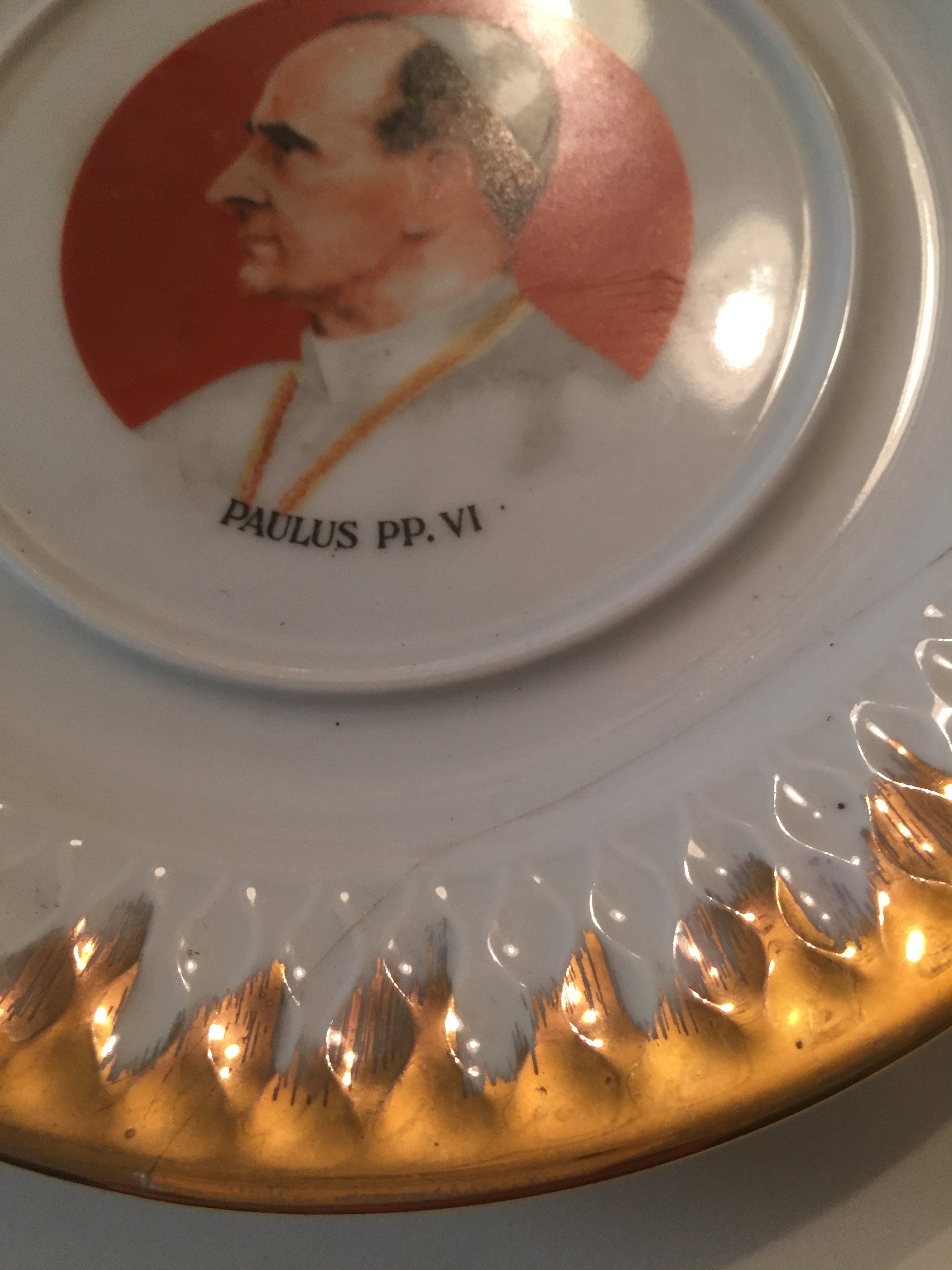 Vintage French Religious Plate Decor POP Paulus PP.VI Bavarian ...