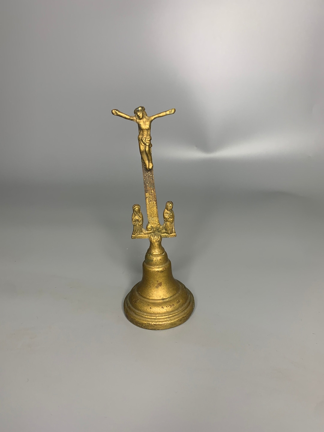 Antique Crucifix Brass Religious Jesus Christ on Cross With 2 Angels on ...