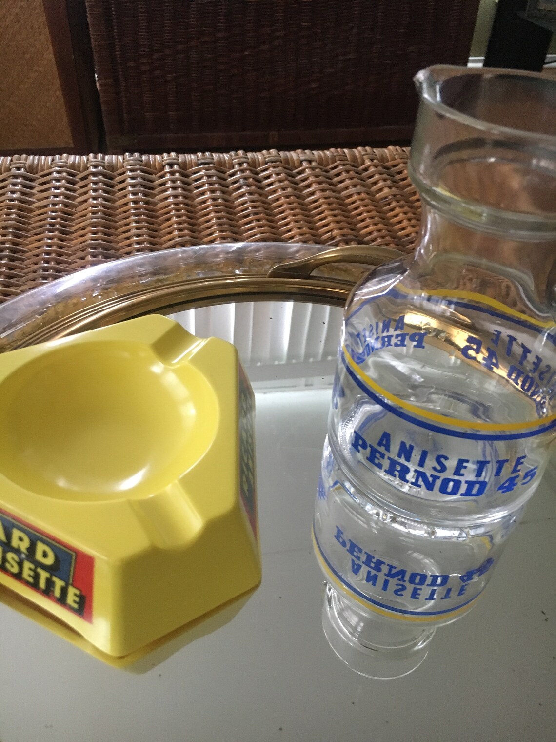 French Vintage Water Jug Glass Pernod 45 Anisette Glass Water - Etsy