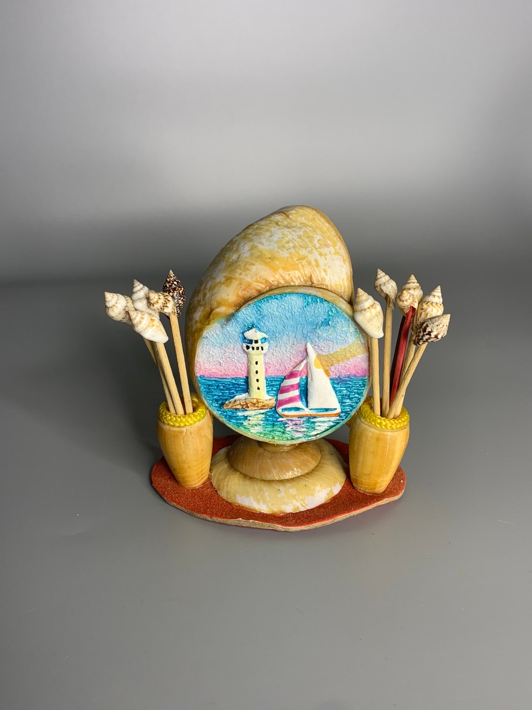 French Vintage Seashell Appetizer Picks Serving Barware Sailboat and ...
