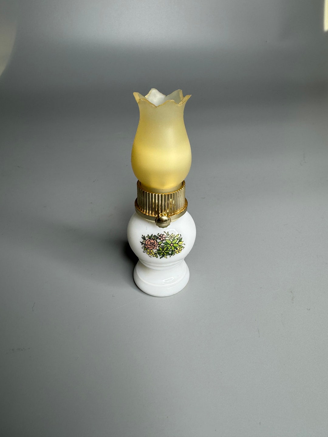 Avon Vintage Ceramic Porcelain Oil Lamp Miniature Floral Design French ...