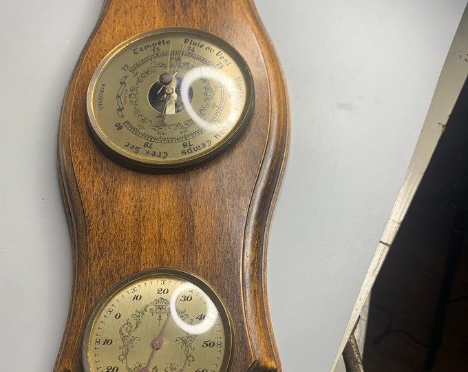 French Vintage Weather Instrument Barometer Thermometer Plaque 1950's ...