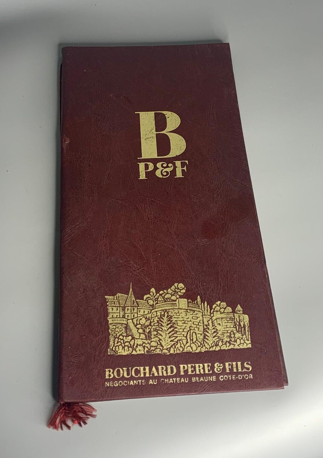 French Vintage Bouchard Pere & Fils Menu Restaurant Menu Unused Leather ...