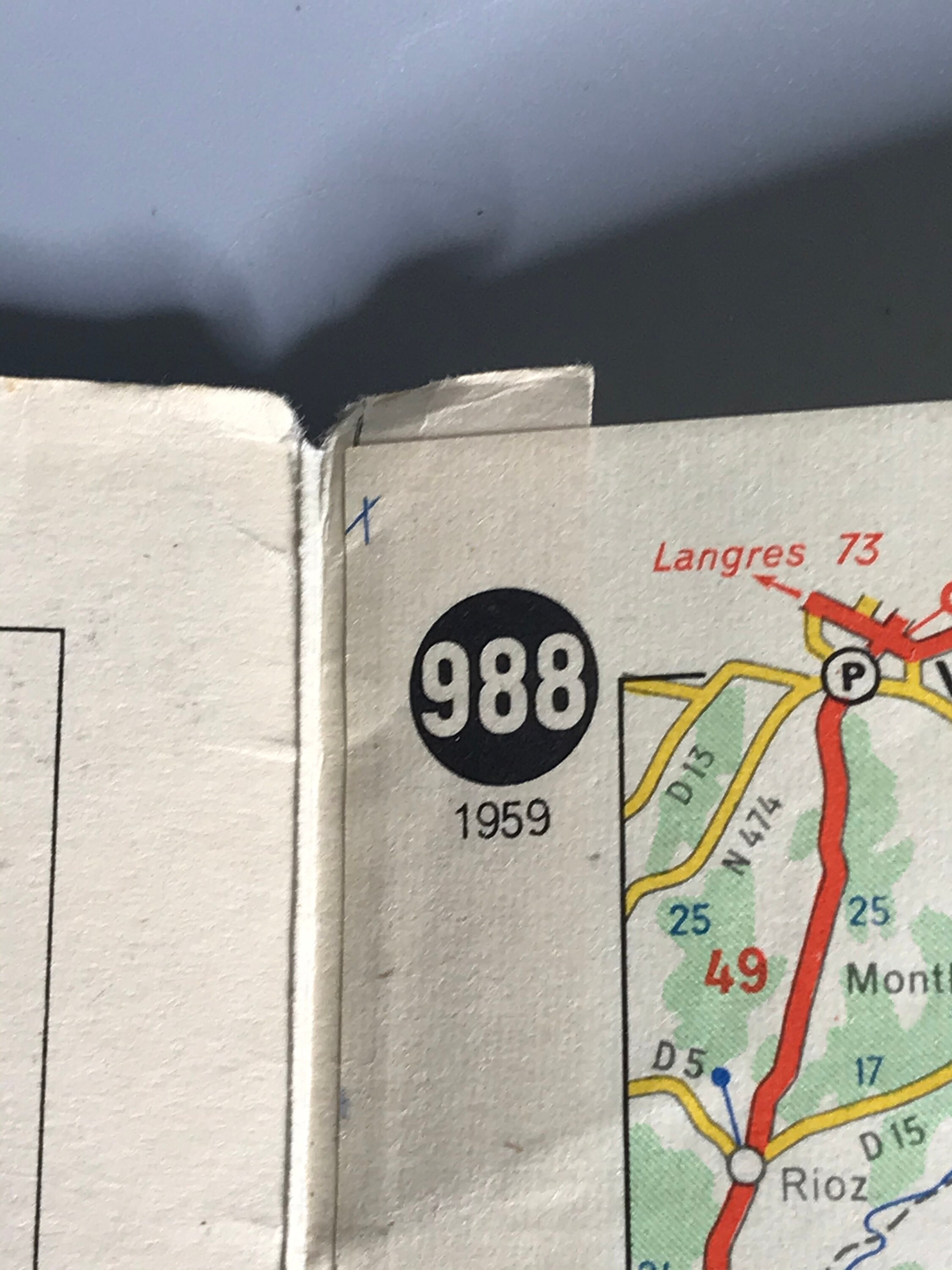 Italian Vintage Michelin Map Number 988 Italian Routes From 1959 - Etsy