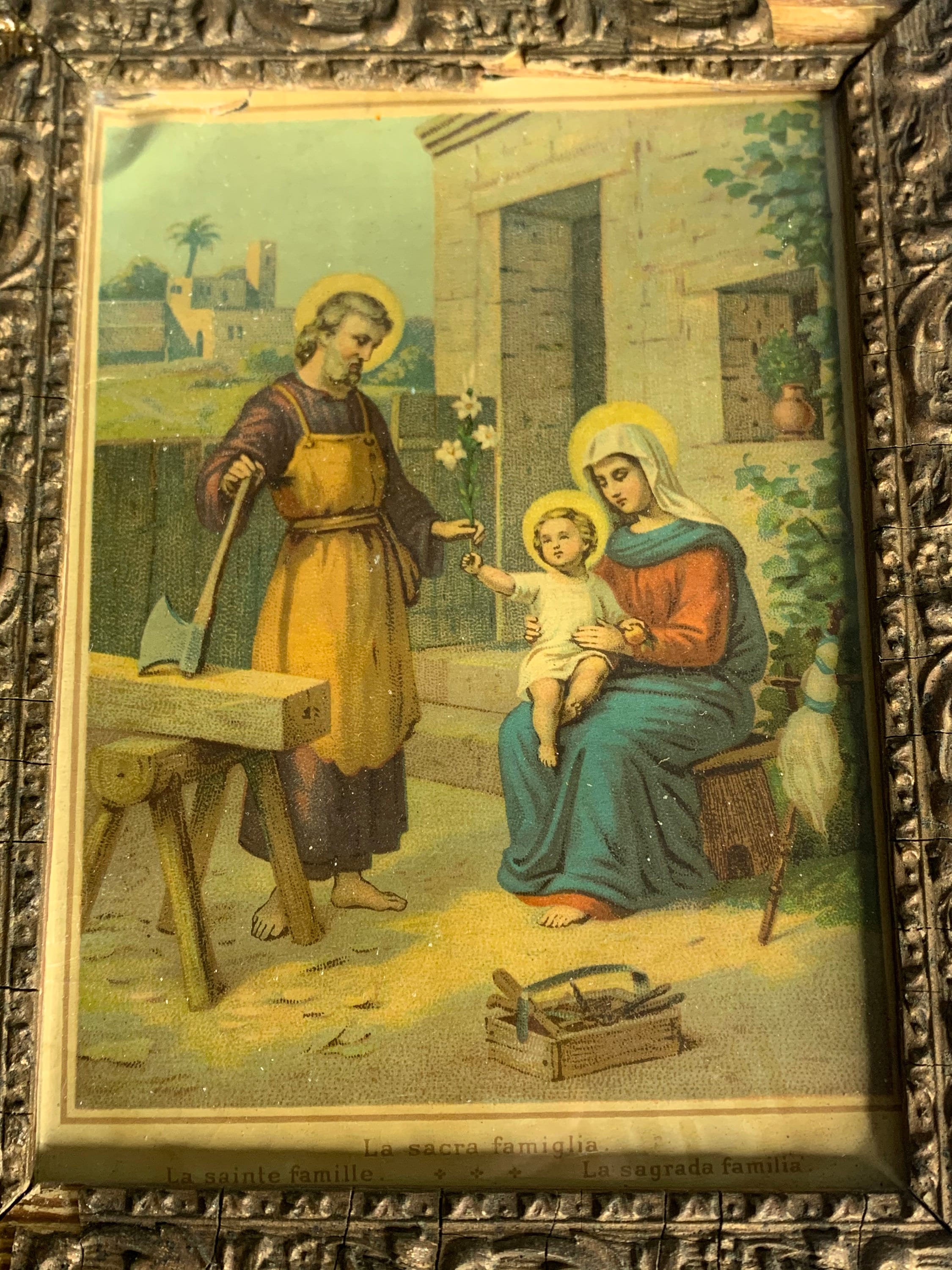 French Antique Wooden Religious Picture Frame Wall Hanging - Etsy