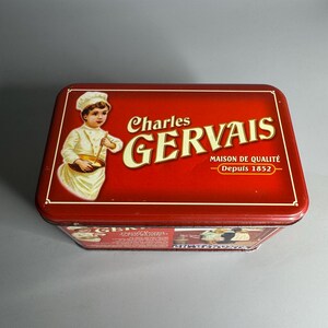 French Vintage Empty Tin Can Box Charles Gervais Petit Suisse Normandy ...