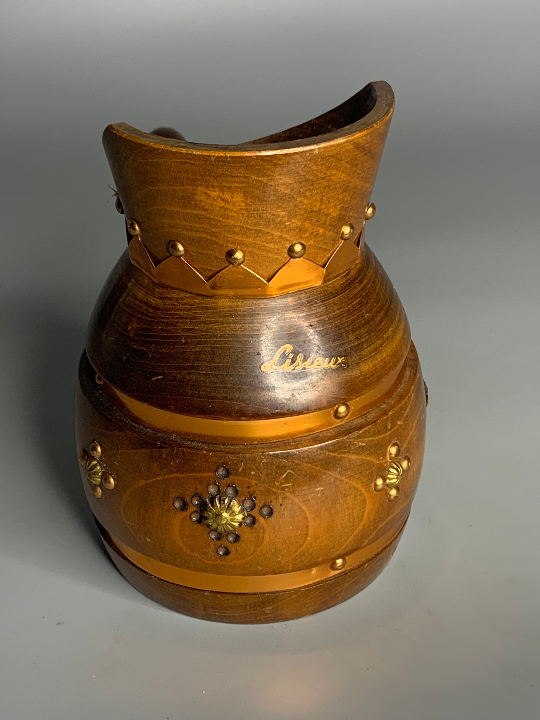 French Vintage Small Wooden and Copper Water Pitcher Jug - Etsy