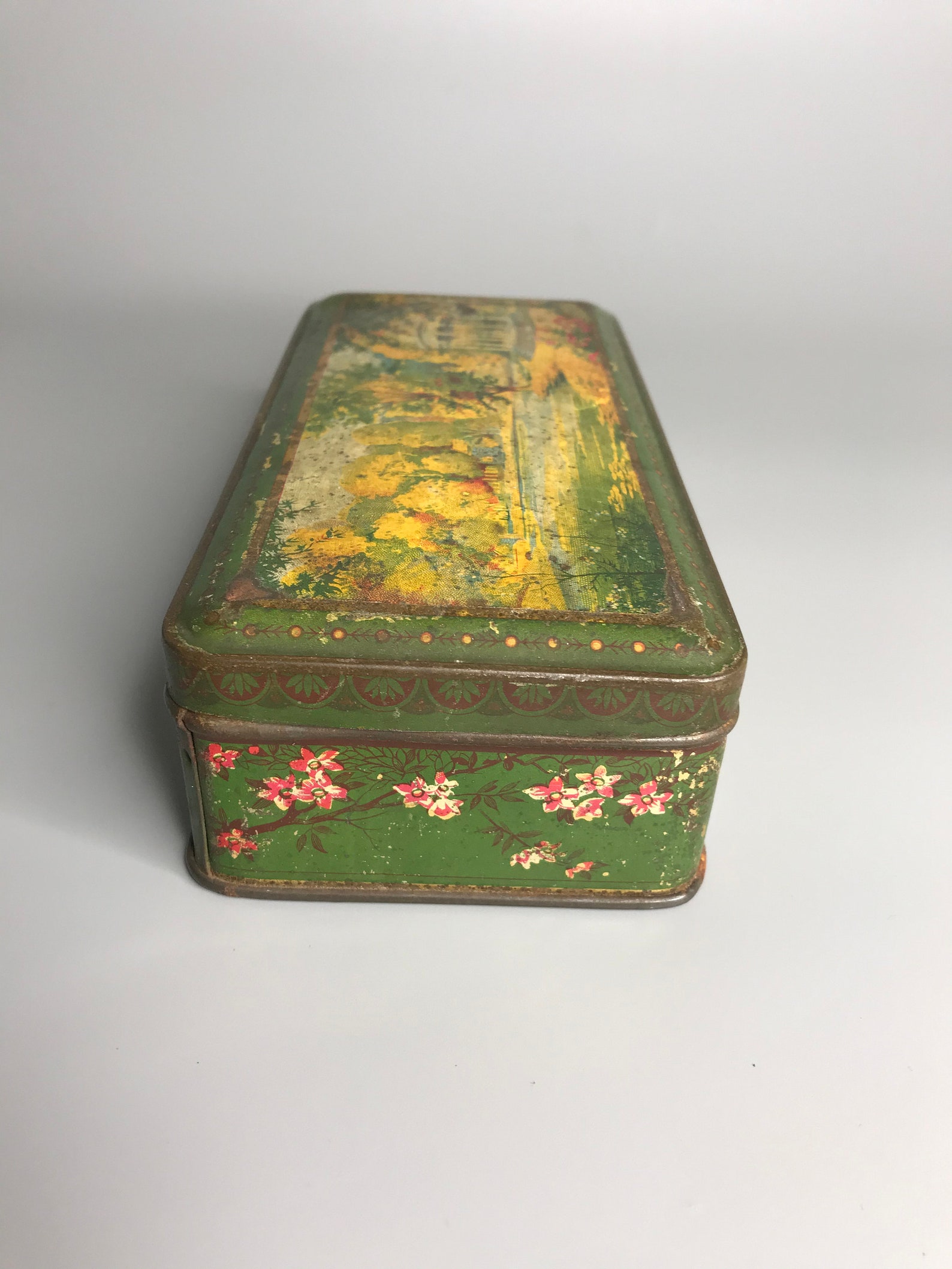 French Antique Tin Can Knick Knack Box Caiffa Coffee Brand Old Metal ...