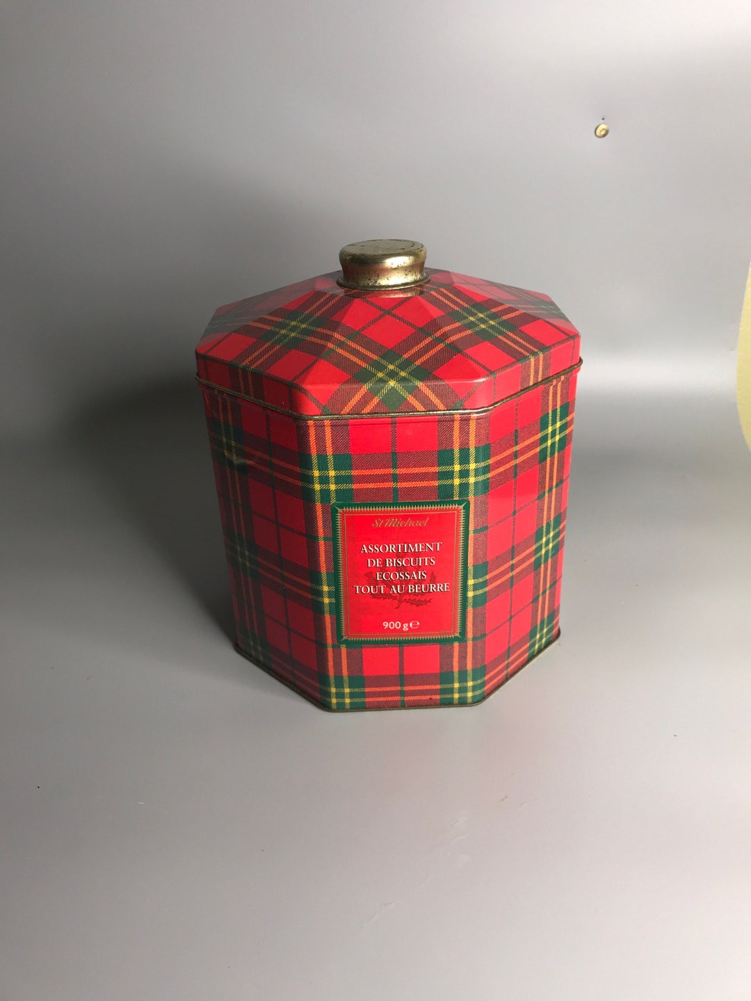 Scottish Vintage Tin Can Cookies Container ST MICHAEL Tall Metal Box - Etsy