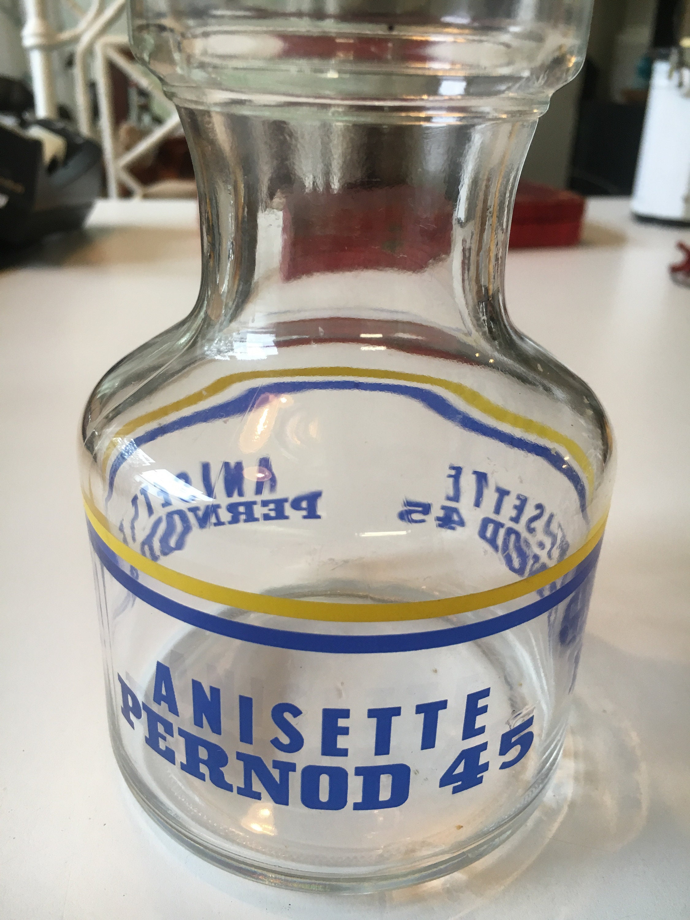 French Vintage Water Jug Glass Pernod 45 Anisette Glass Water - Etsy