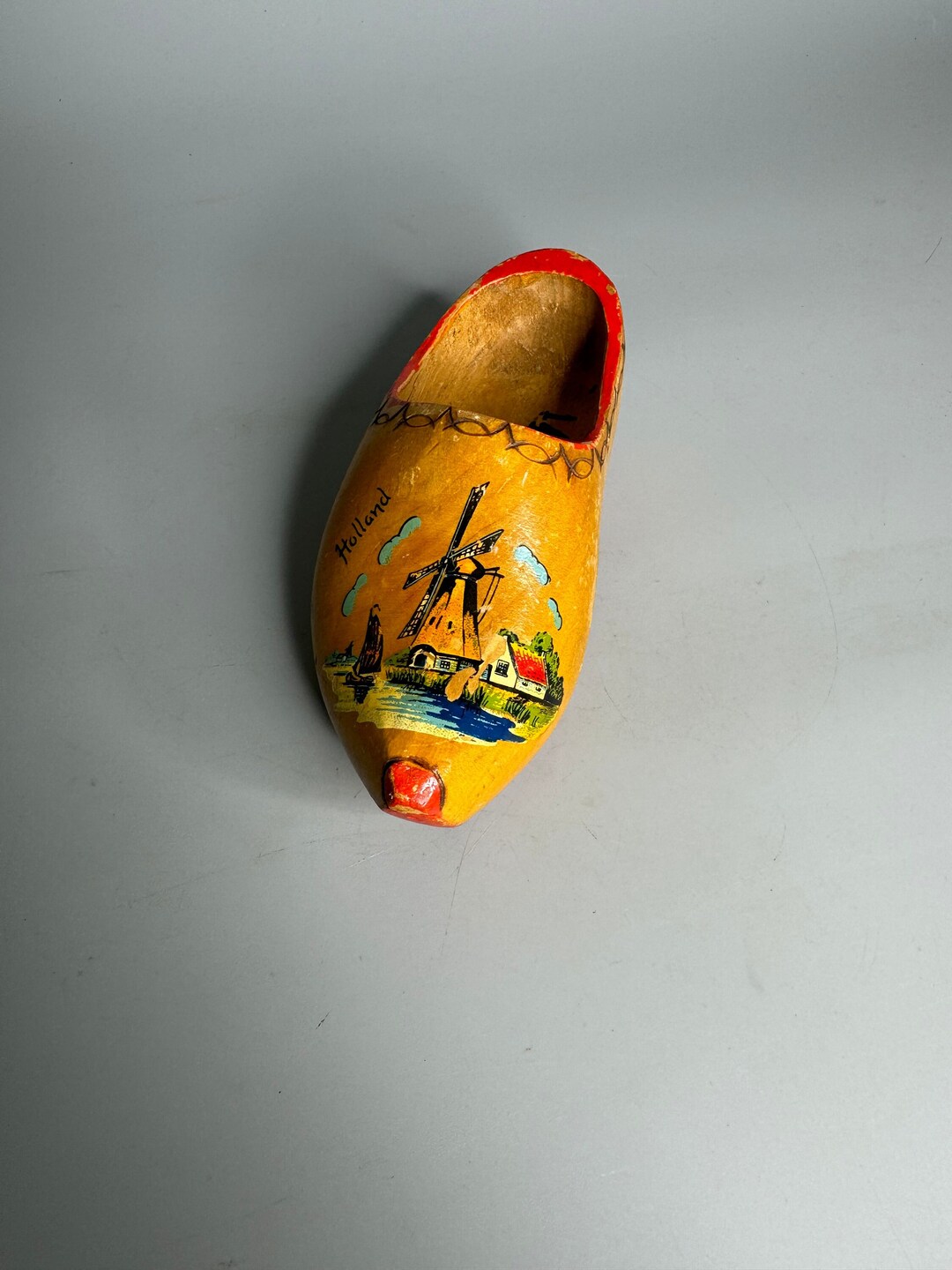 Holland Vintage Wooden Clog Shoe Holland Souvenir Mill - Etsy