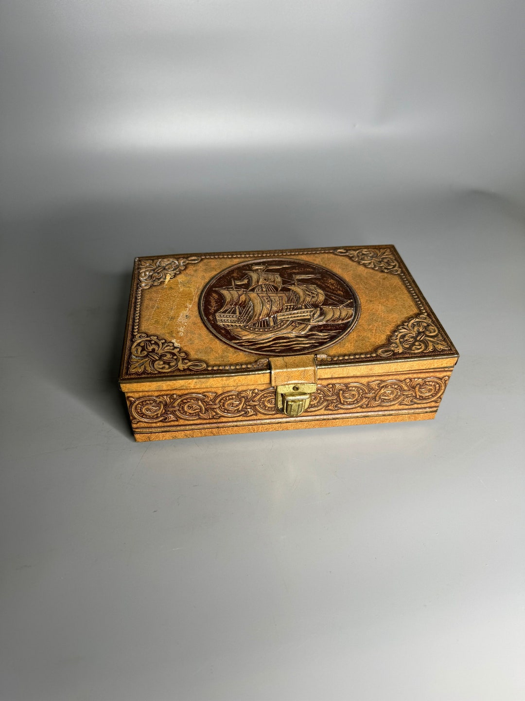 French Vintage Tin Can Box Boat Nautical Design GBC - Etsy