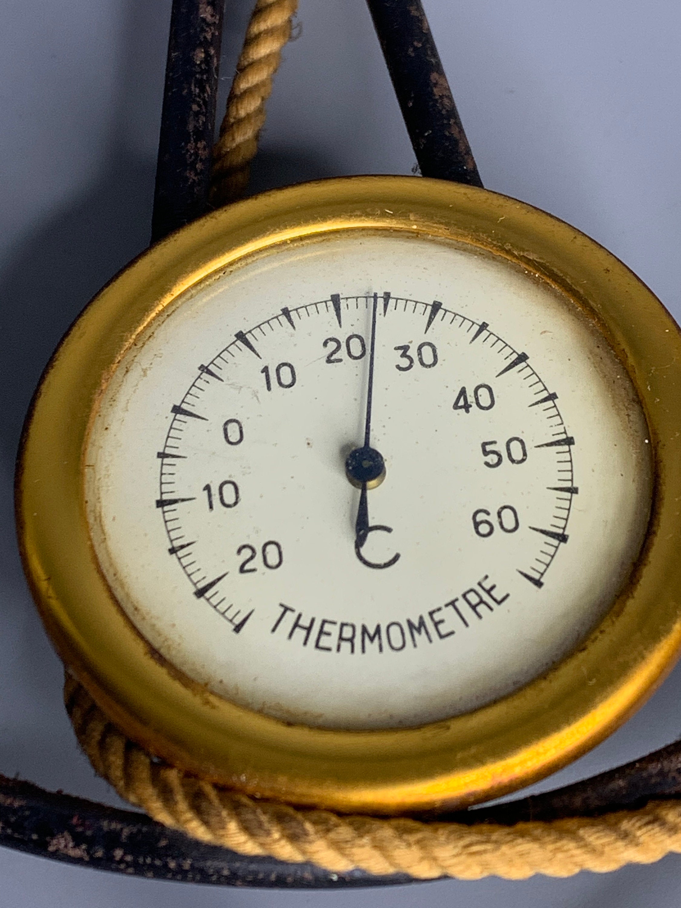 French Vintage Thermometer Copper and Cast Iron Anchor Design - Etsy