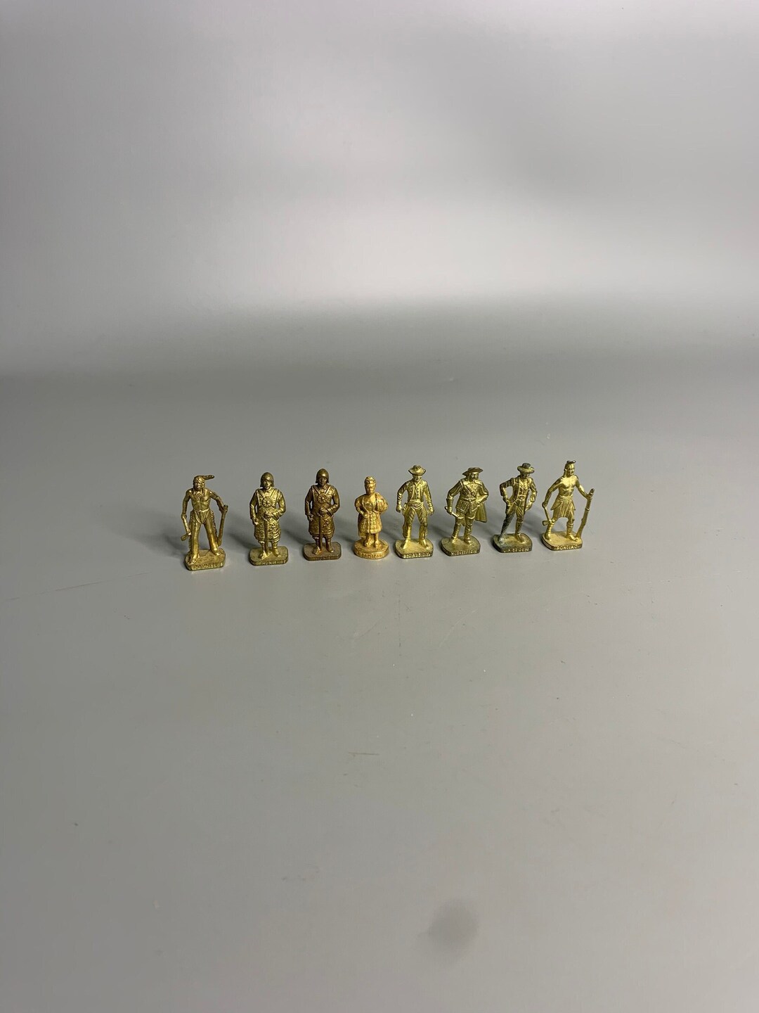 French Vintage 8 Gold Color Lead Metal Figurines Miniature Soldiers - Etsy