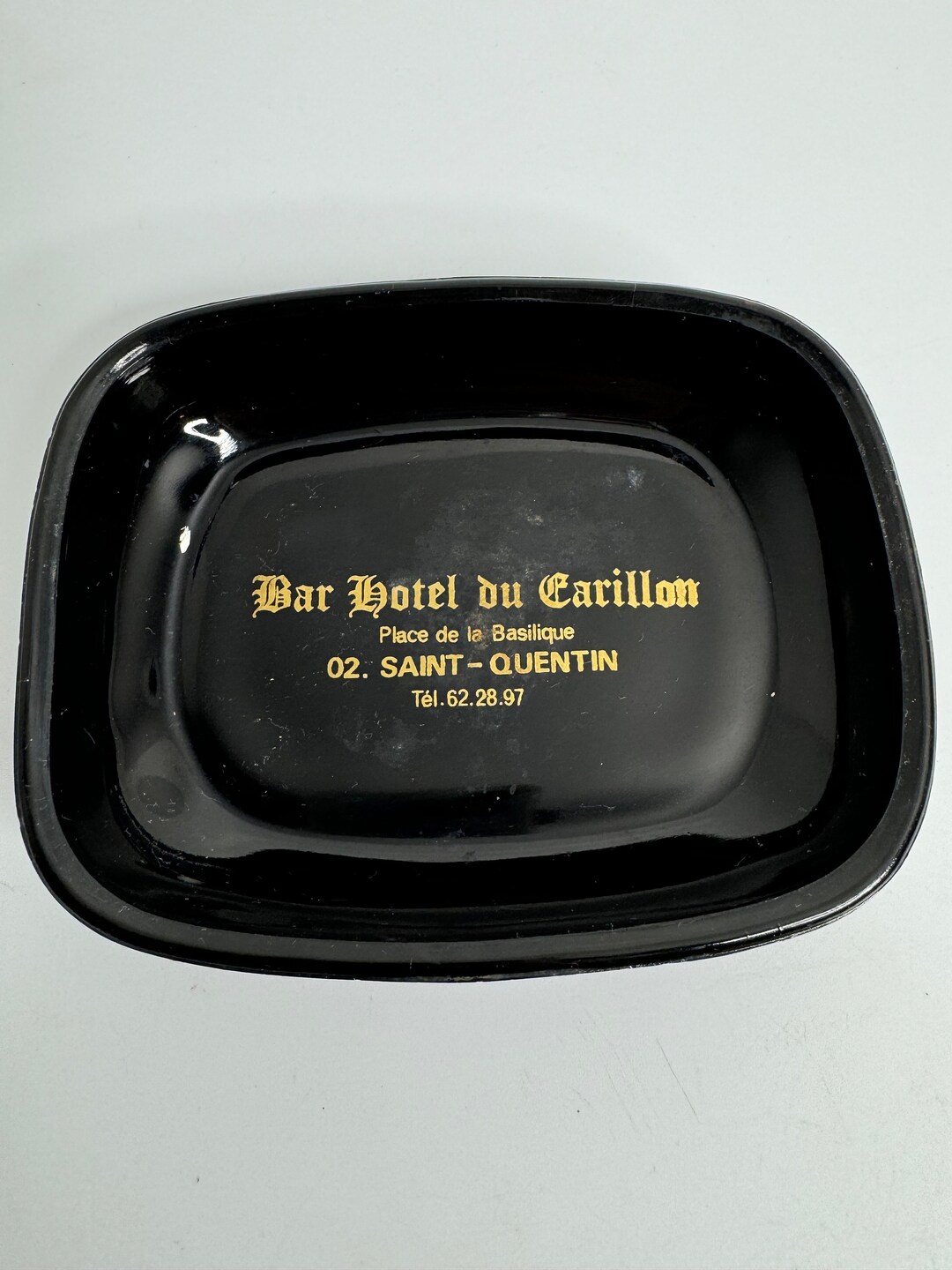 French Vintage Ceramic Money Dish Advertising Bar Hotel Du Carillon ...